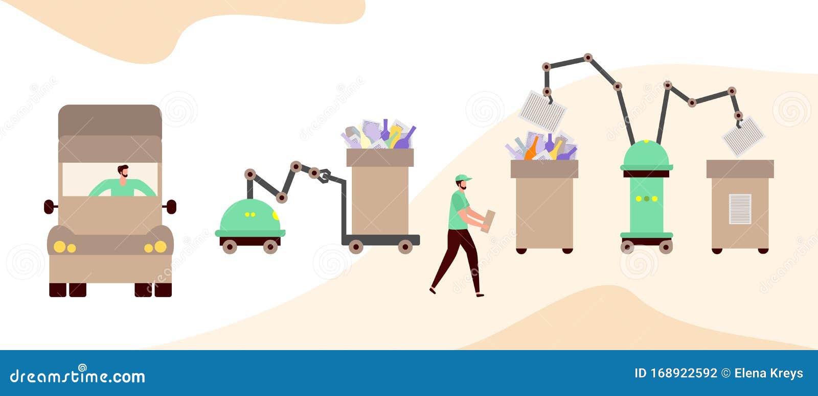 Vector People Robot Sorting Waste Recycling Eco Stock Vector ... Vector People Robot Sorting Waste Recycling Eco Stock Vector ...