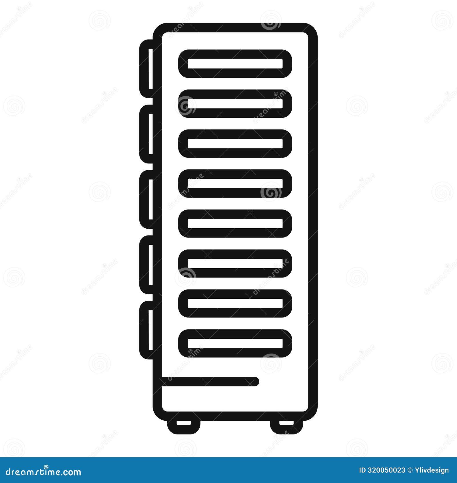 Black Line Art Drawing of a Server Rack Stock Vector - Illustration of ...