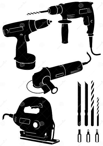 Vector Illustration Set of 4 Different Power Tools Stock Vector ...