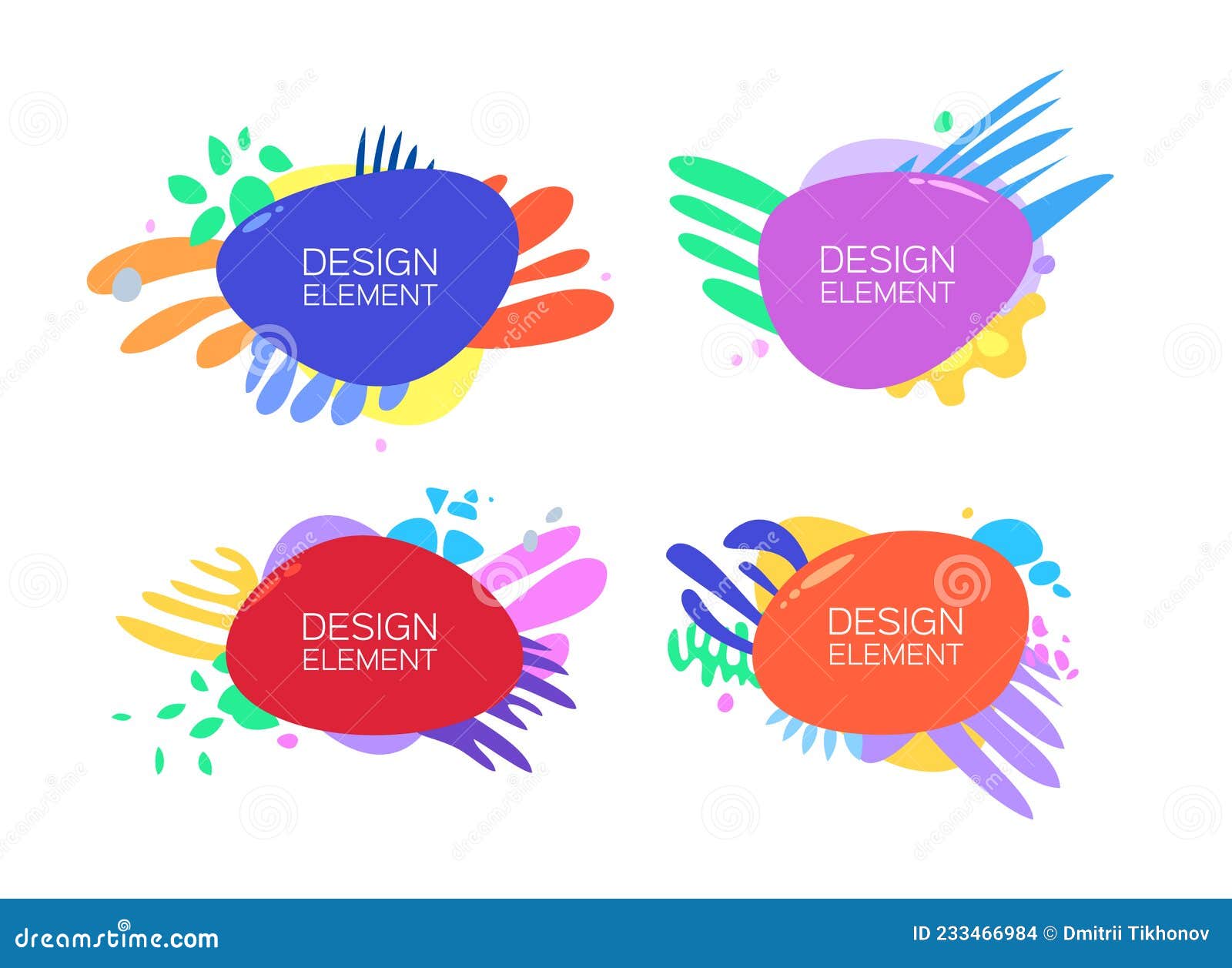 Vector Illustration. Set of Abstract Minimalistic Graphic Colored Frame ...