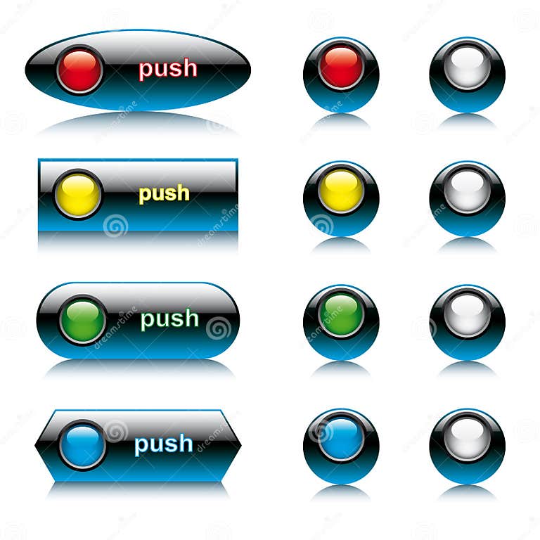 Vector Illustration Set of Abstract Shiny Buttons Stock Vector ...