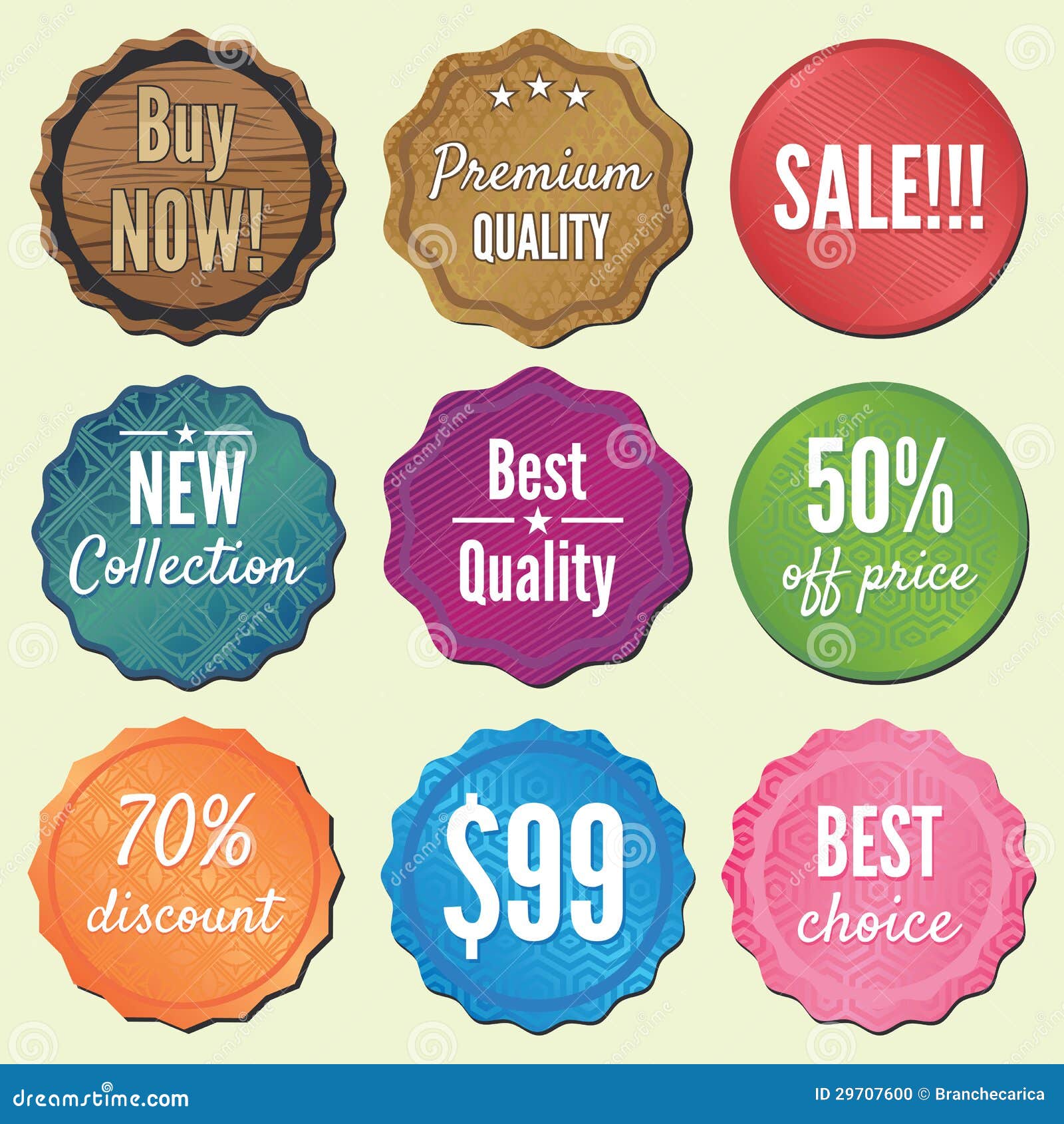 Set of badges and stickers stock vector. Illustration of button - 29707600