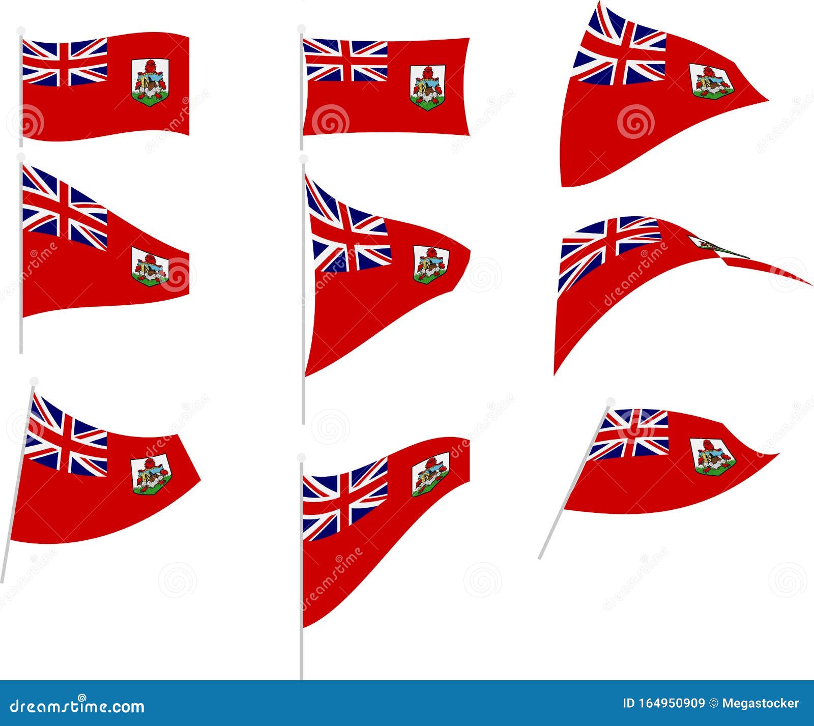 Vector Illustration of Set with Bermuda Flag Stock Vector ...