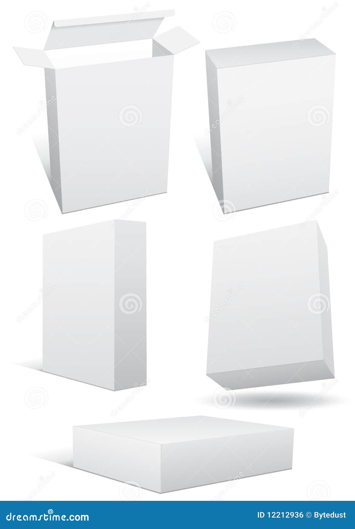 Vector Illustration Set of Blank Retail Box Stock Vector - Illustration ...