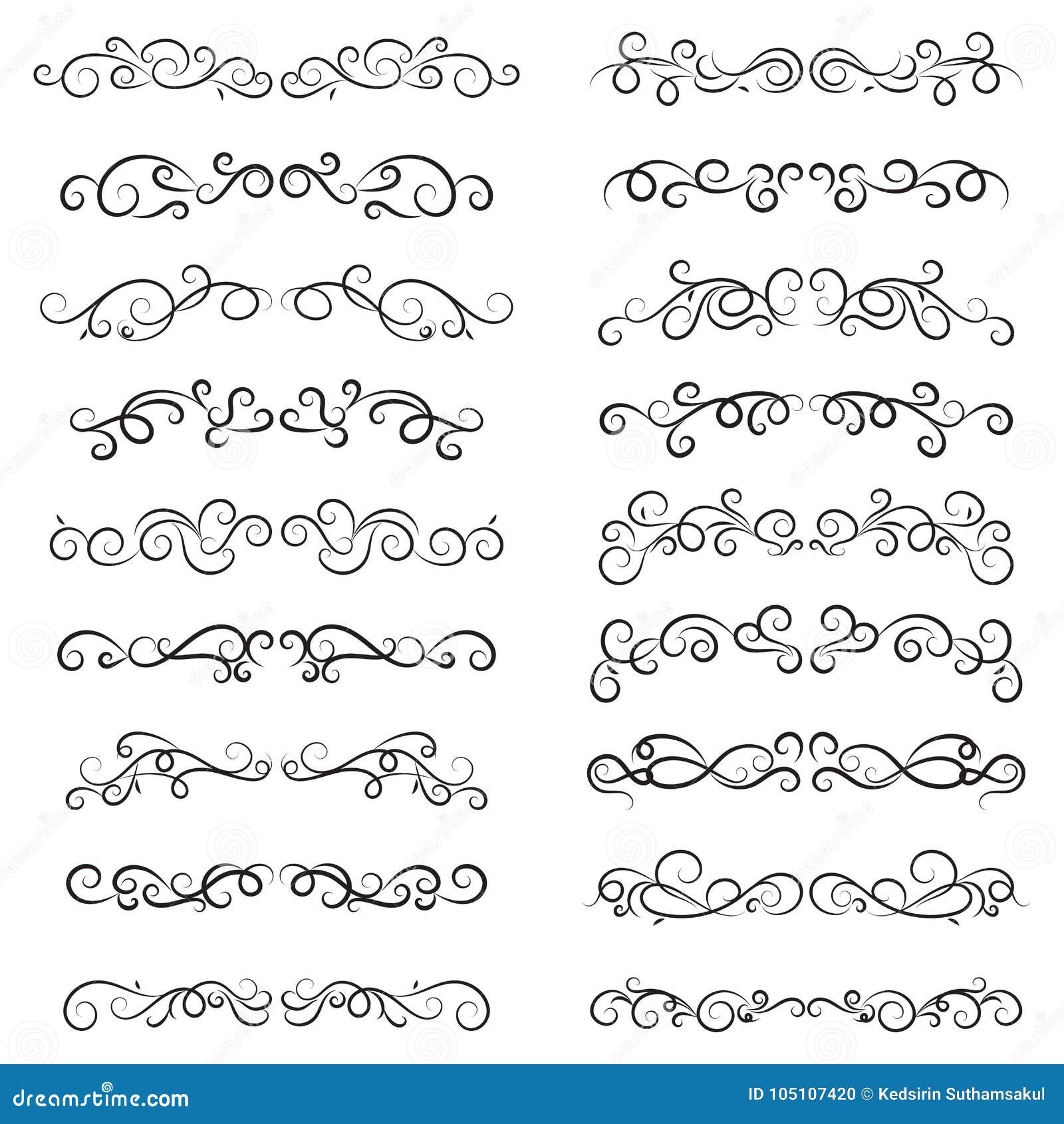 Border Calligraphic Vector Eps 10 Stock Vector - Illustration of ...