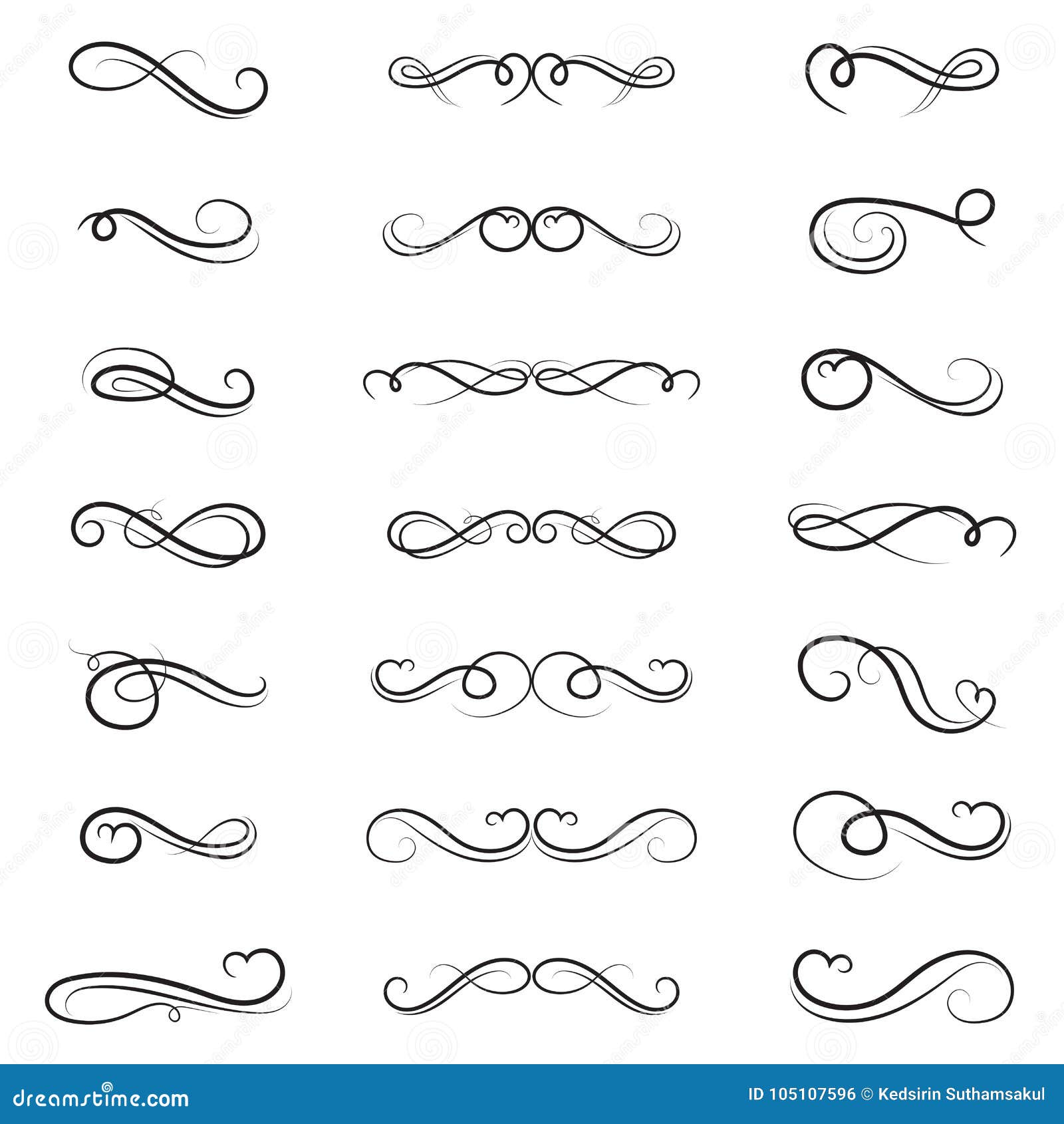 Border Calligraphic Vector Eps 10 Stock Vector - Illustration of ...