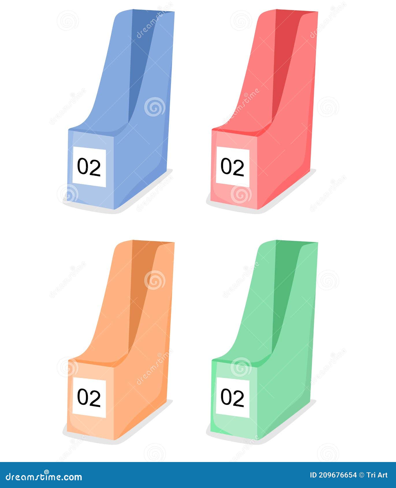 Vector Illustration Set of a Box File for Storing Important Documents ...