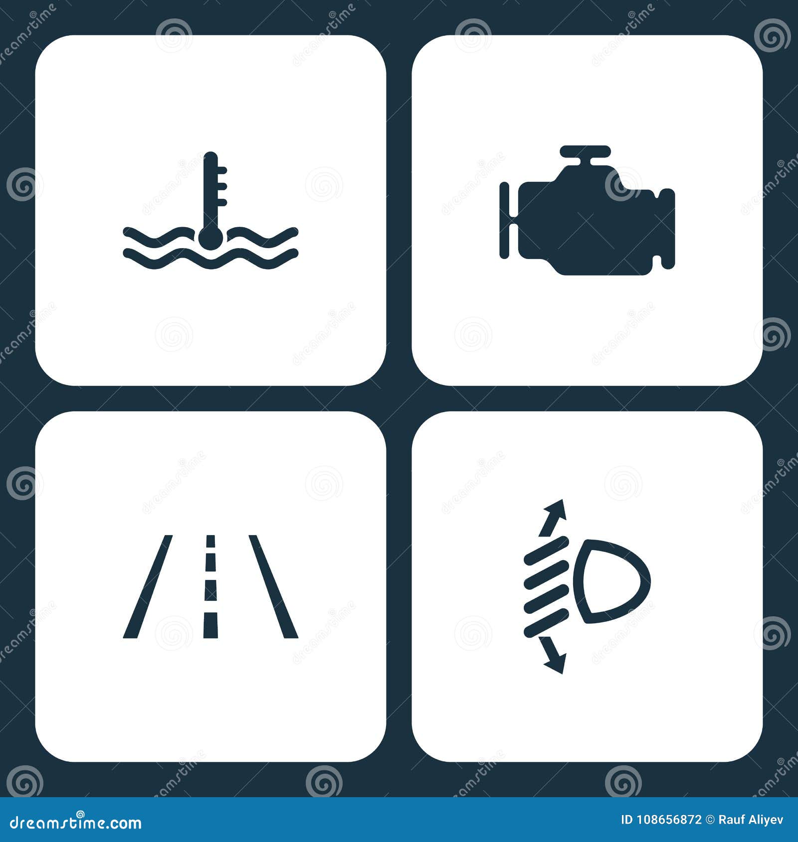 Lane Assist Icon In Car Dashboard. Warning Dashboard Sign/light. Vector ...