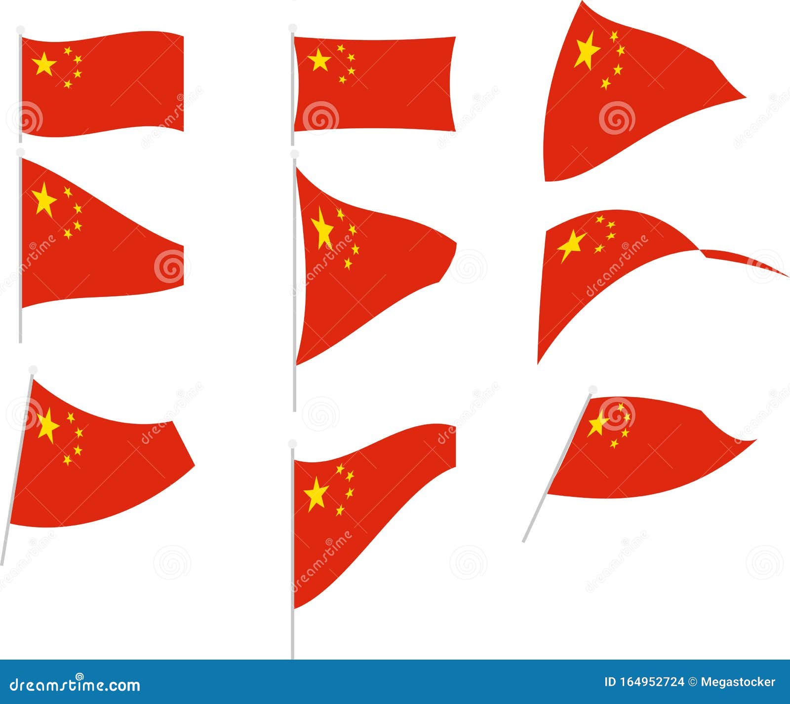 Vector Illustration of Set with China Flag Stock Vector - Illustration ...