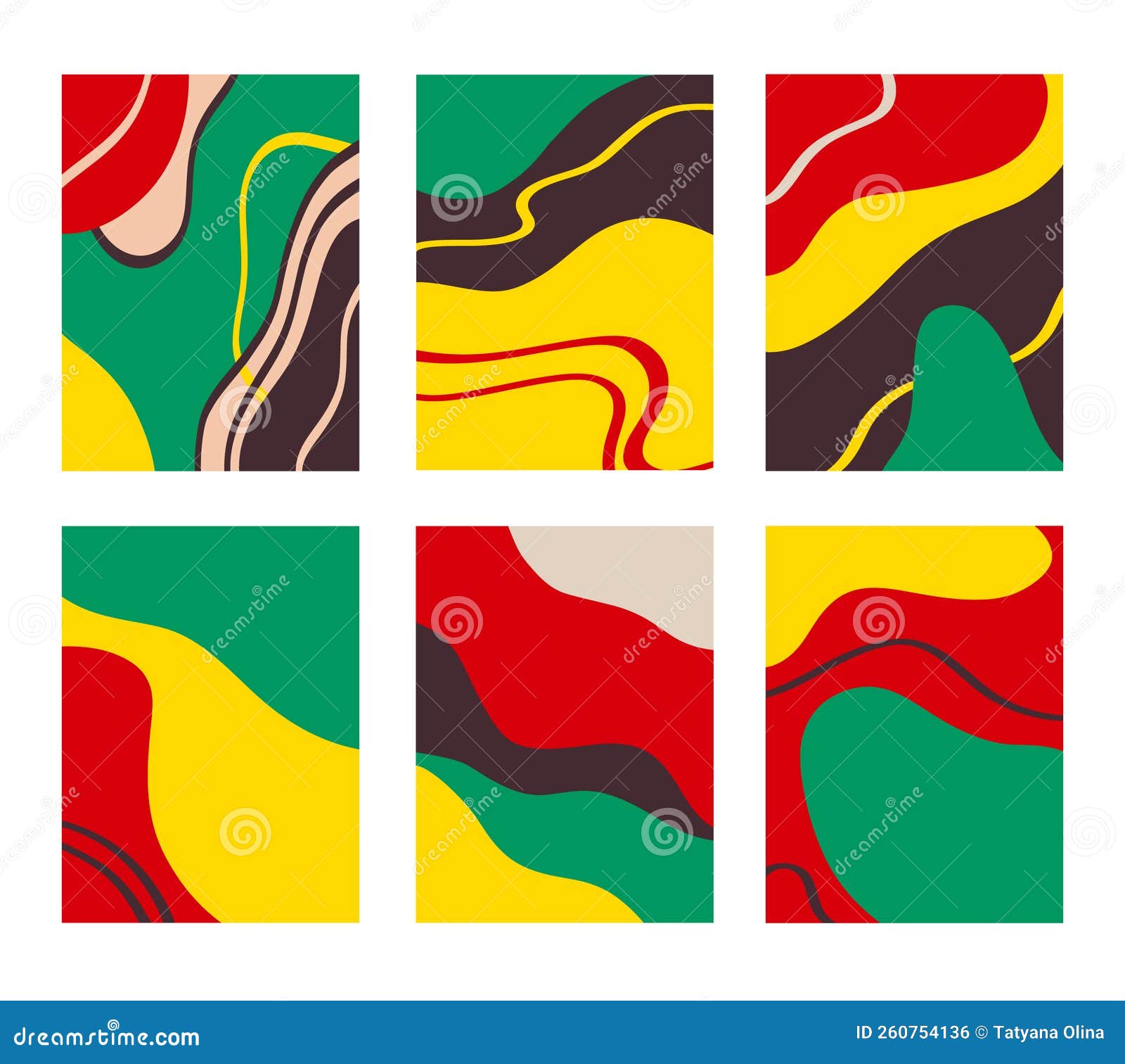 Collection of Multicolored Abstract Paintings Against White Background ...