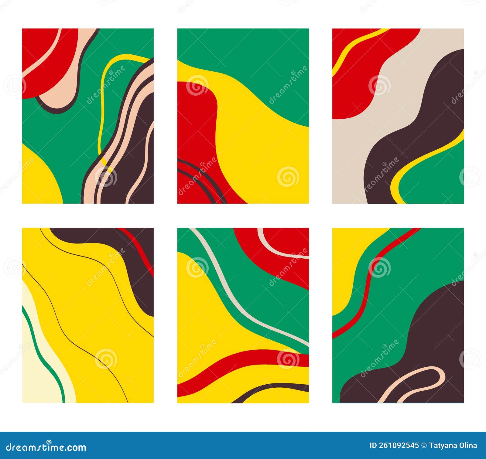 Collection of Multicolored Abstract Paintings Against White Background ...