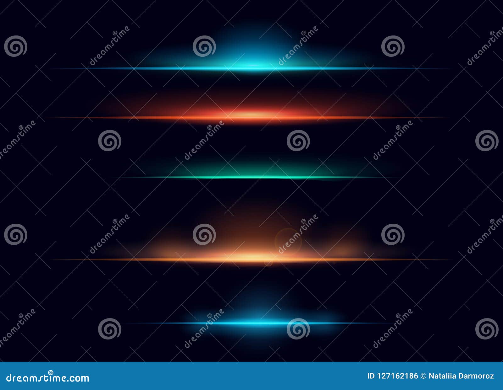 Vector Illustration Set of Colorful Realistic Flare Elements Collection ...