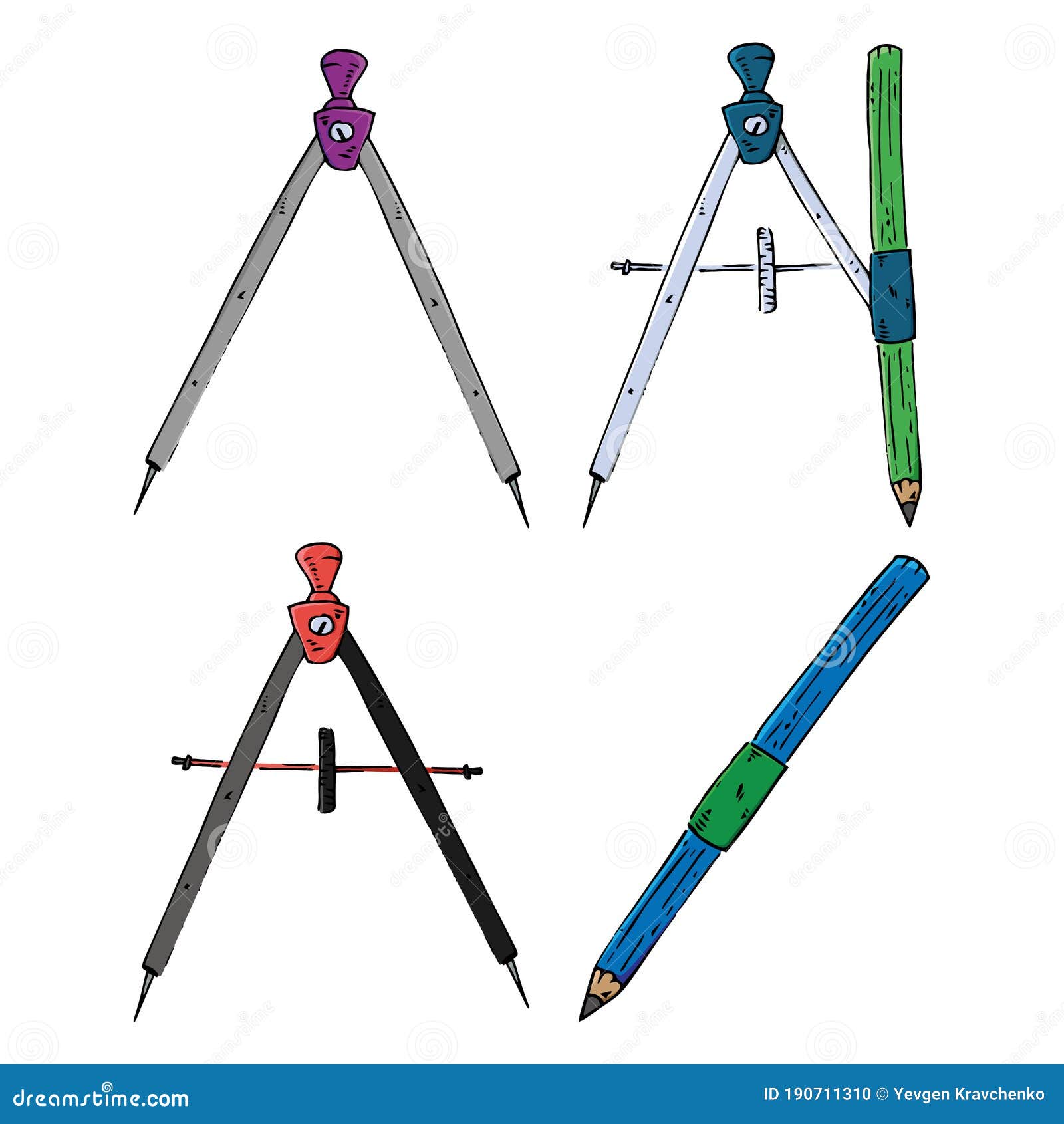 Set of Compasses for Sketching. Vector Illustration Set of Compasses ...