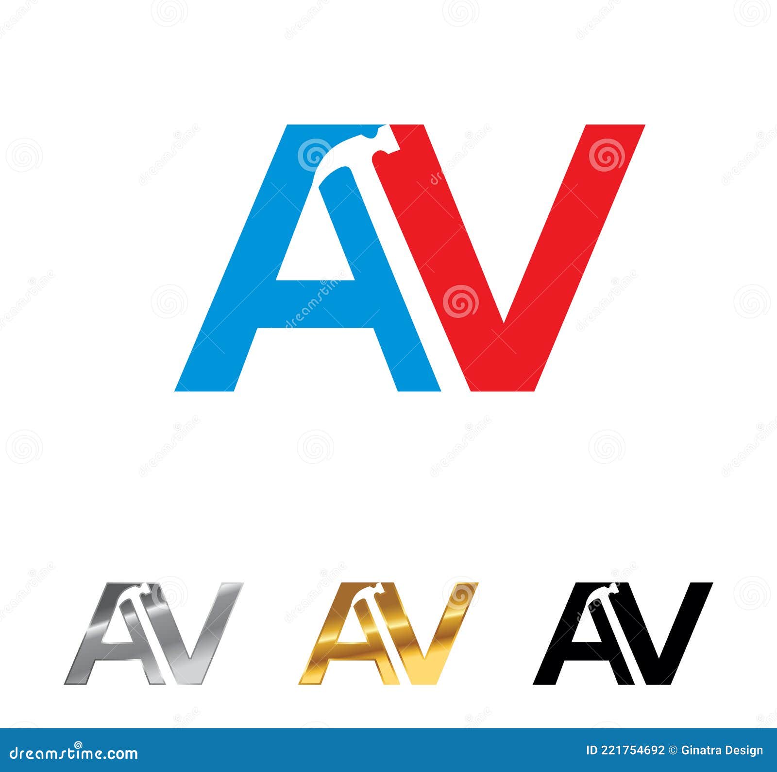 Construction Monogram Initial Letter AV Stock Vector - Illustration of ...