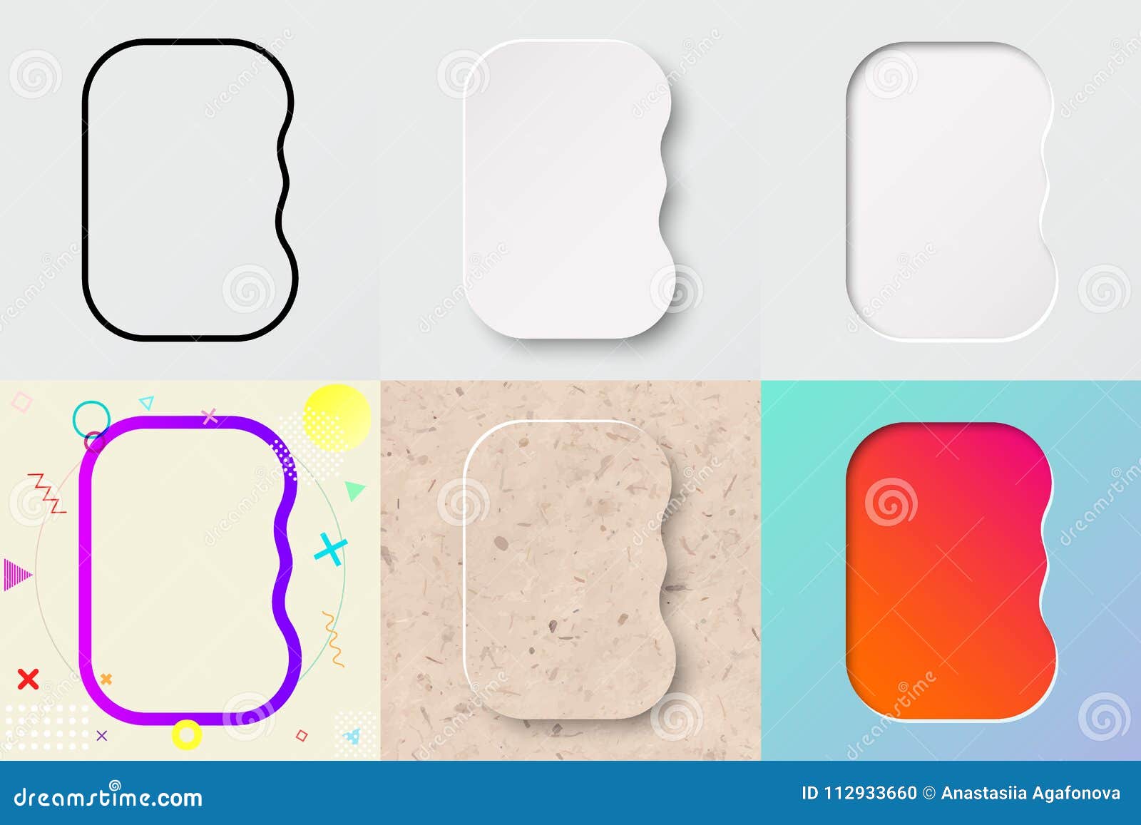 Vector Illustration Set of Cute Bold Rounded Letter E with Different ...