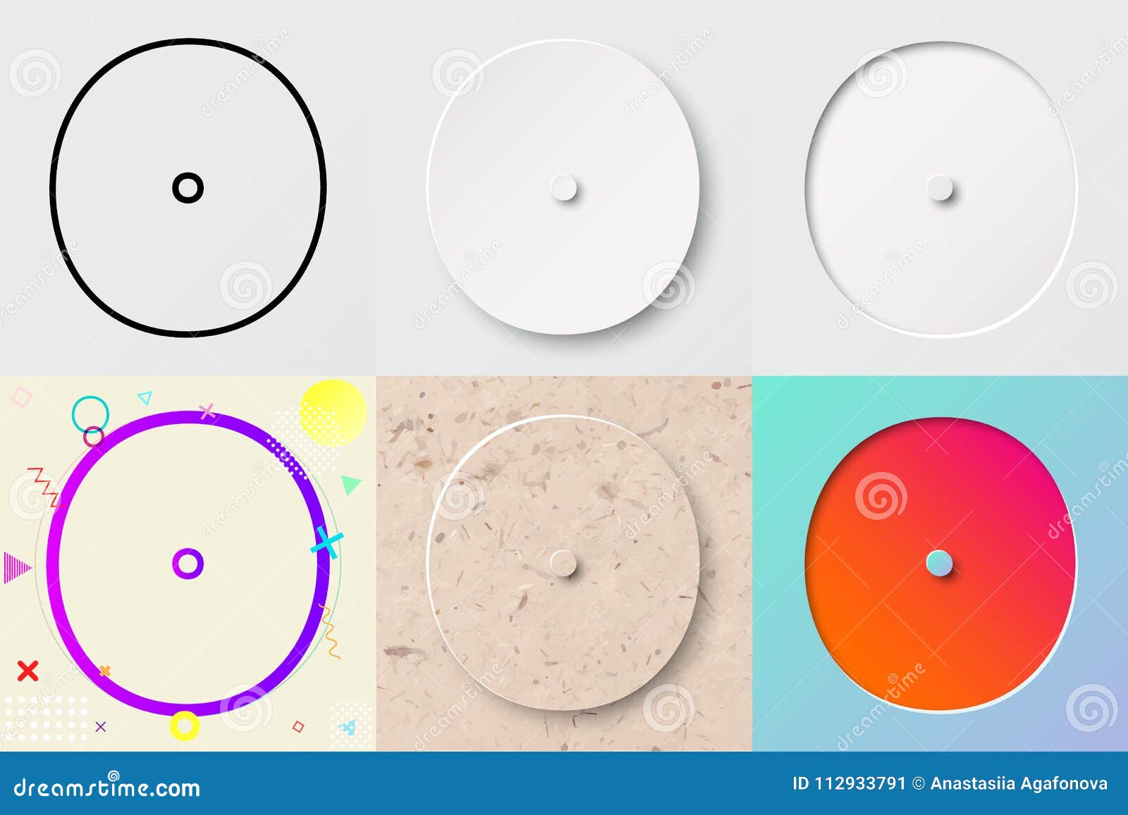 Vector Illustration Set of Cute Bold Rounded Letter O with Different ...