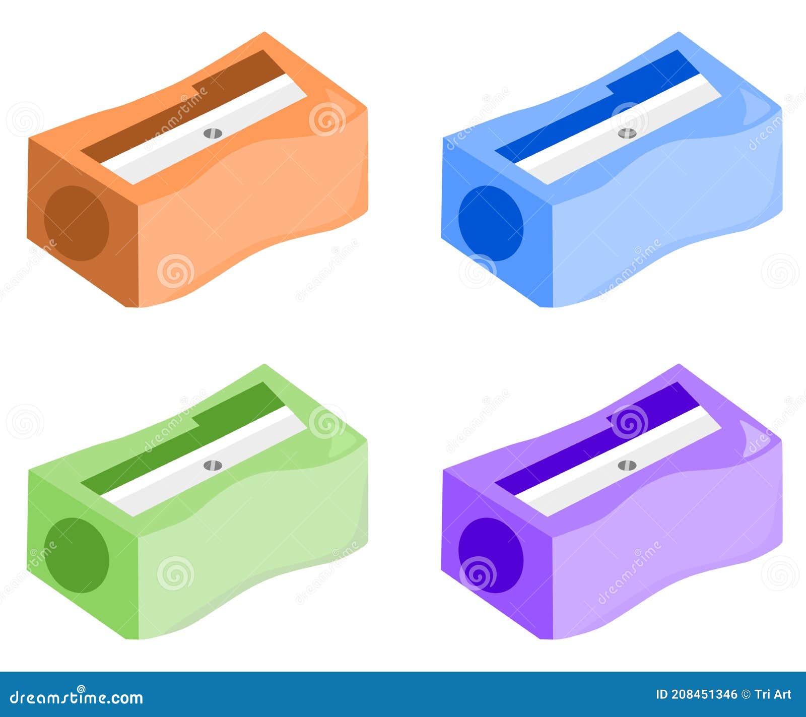 Vector Illustration Set of a 3d Sharpener for Sharpening Pencils and ...