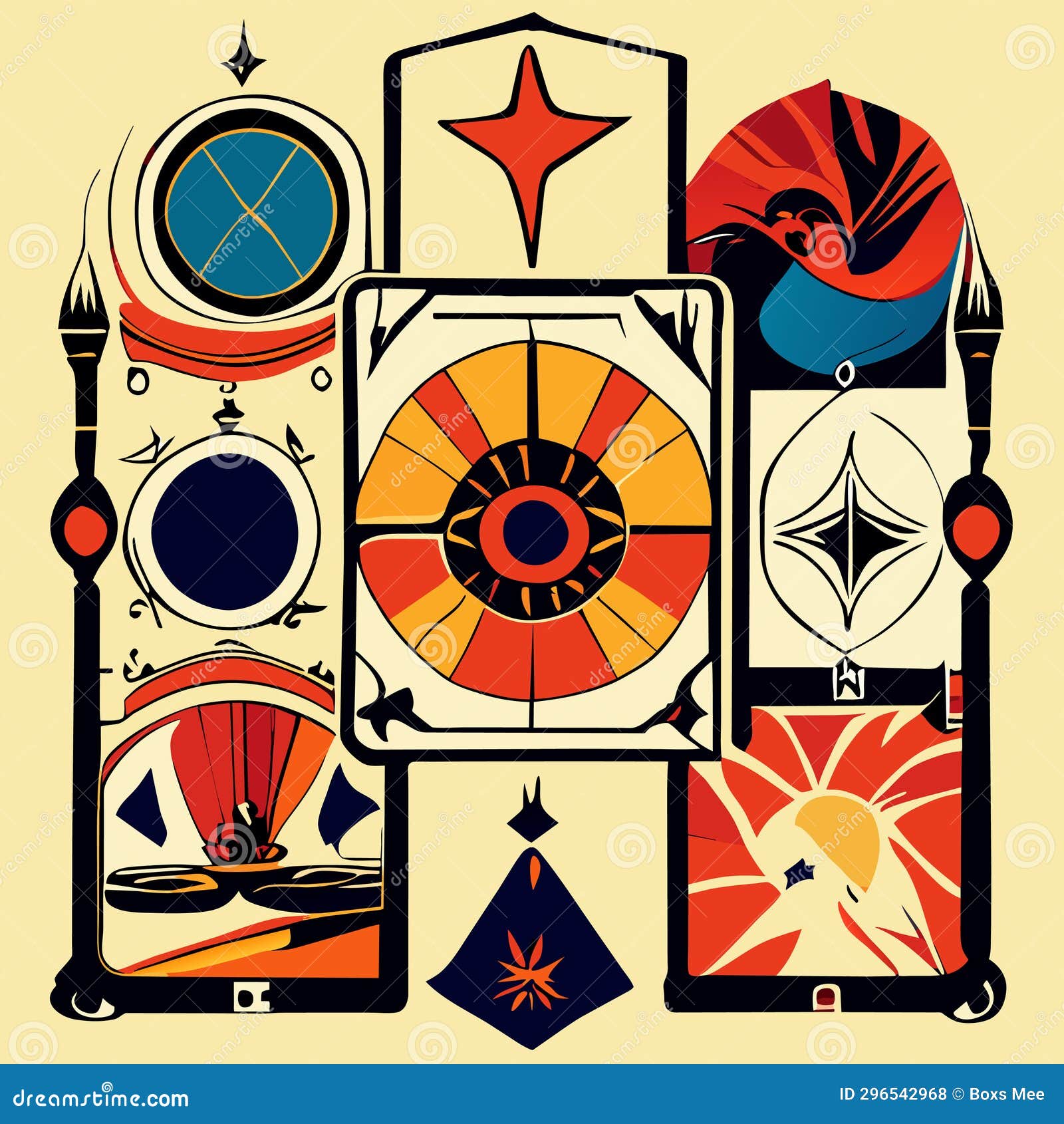 Vector Illustration of a Set of Decorative Elements in the Style of the ...