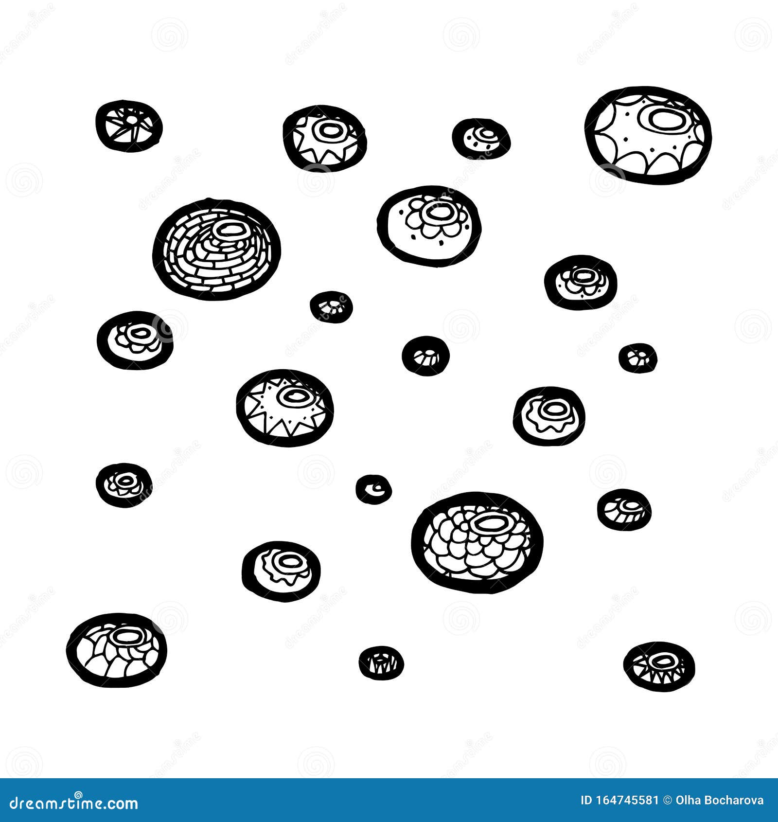 Vector Illustration Set of Different Air Bubbles Underwater Stock ...