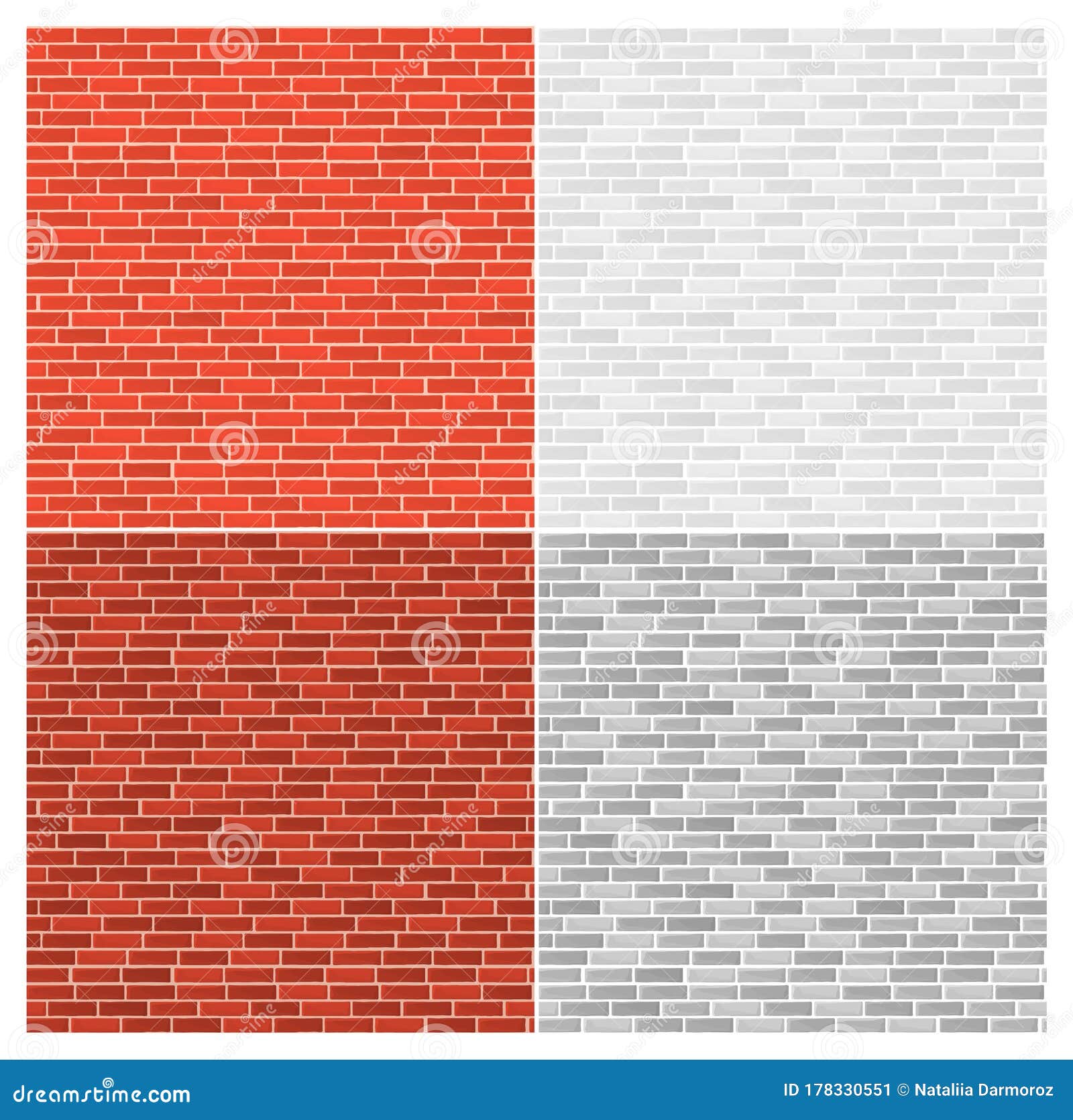Vector Illustration Set of Different Color Bricks. Bricks Texture ...