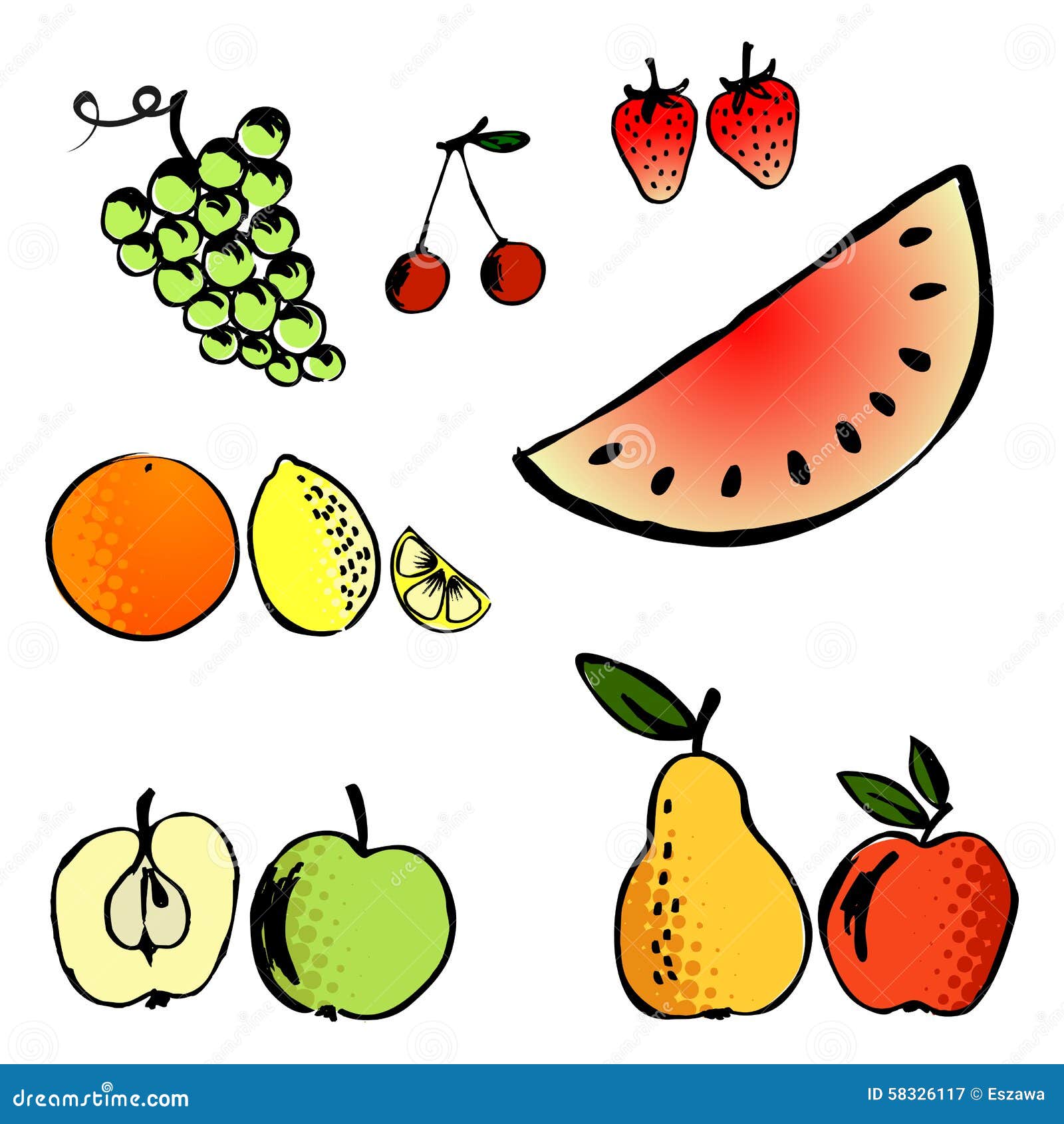 Different Fruits With Different Textures And Colors Stock Photography ...