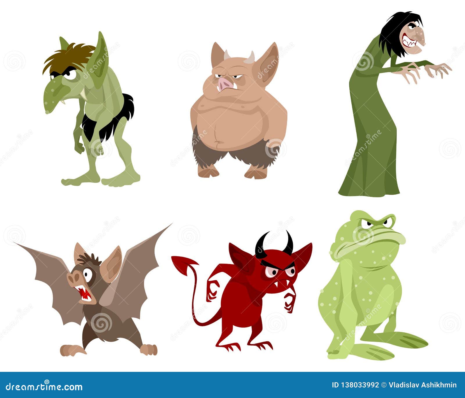 Set of fabulous creatures stock vector. Illustration of create - 138033992