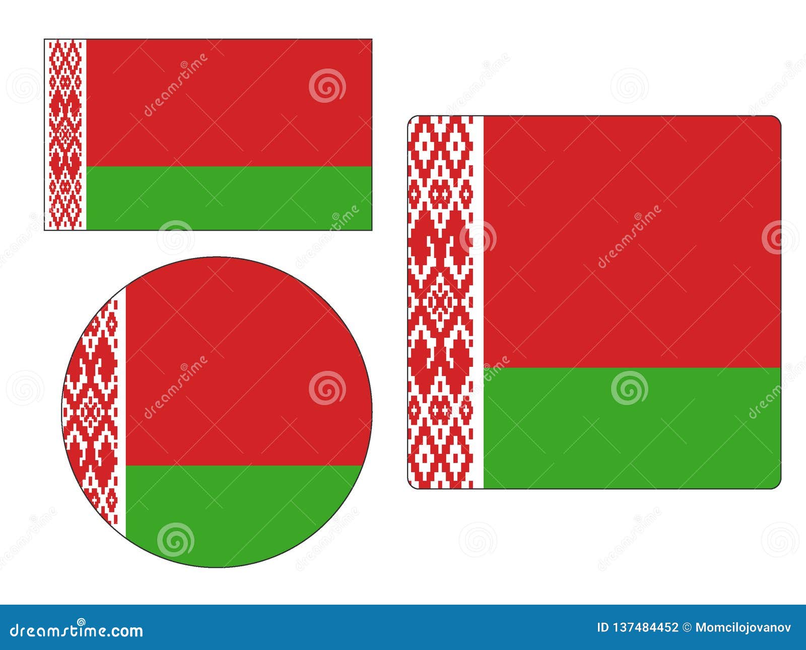 Set of Flags of Belarus stock vector. Illustration of vector - 137484452