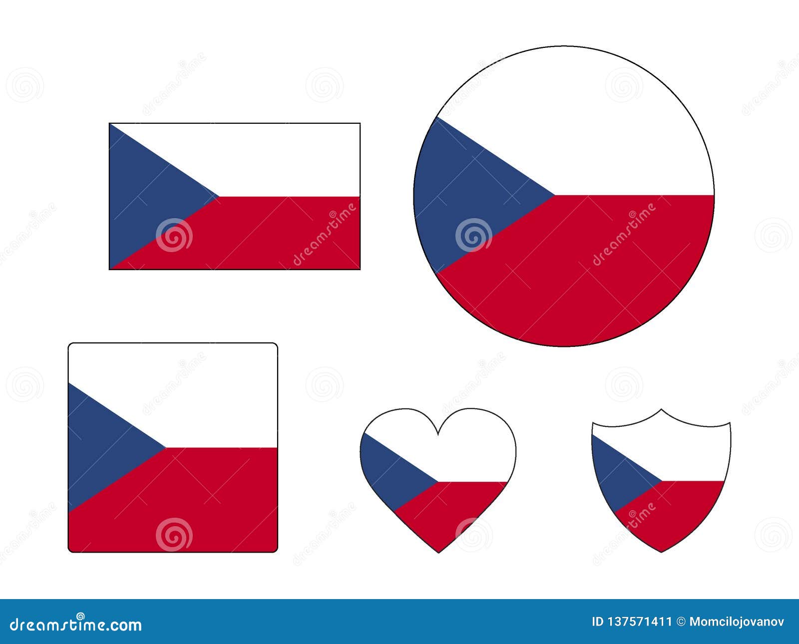 Set of Flags of Czechia stock vector. Illustration of flags - 137571411
