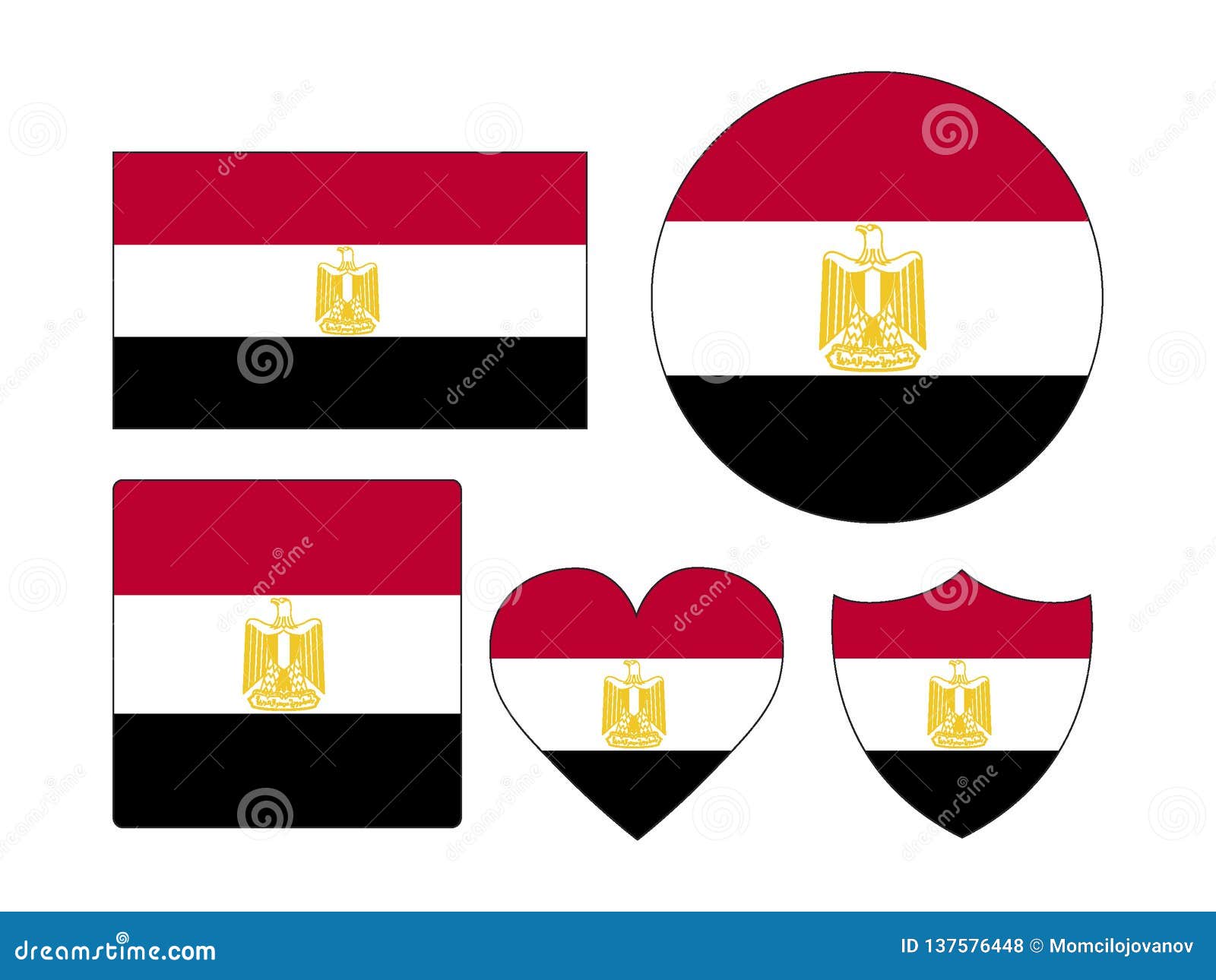 Set of Flags of Egypt stock vector. Illustration of arab - 137576448