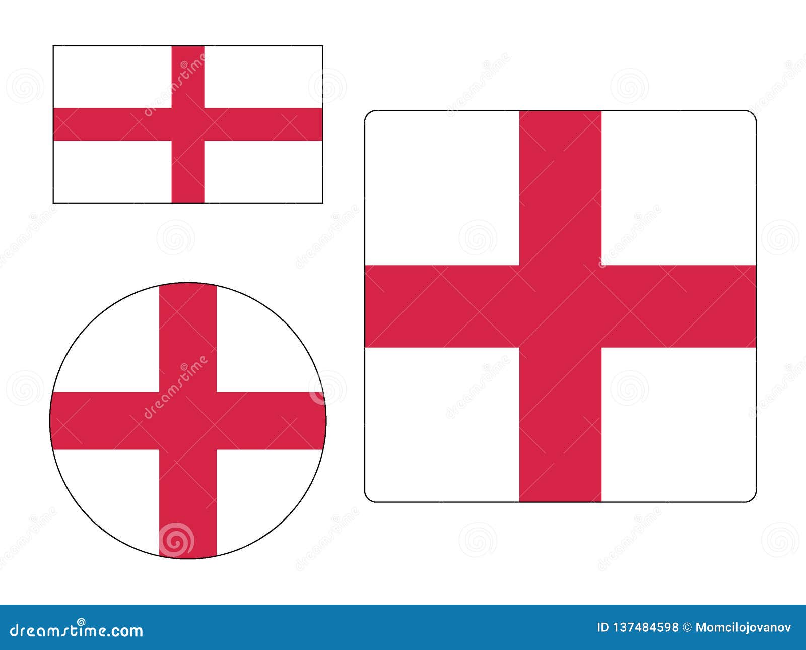 Set of Flags of England stock vector. Illustration of symbol - 137484598