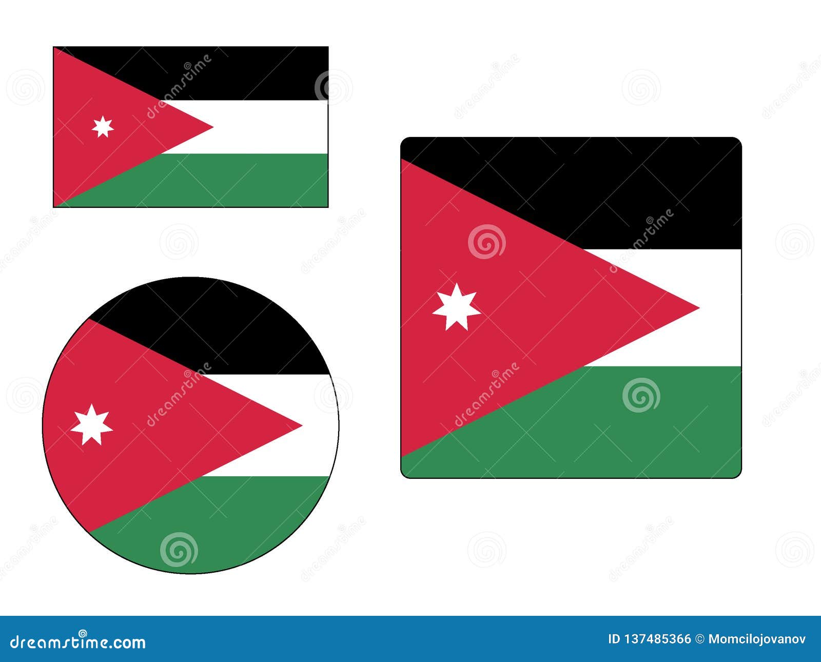 Set of Flags of Jordan stock vector. Illustration of paraguay - 137485366
