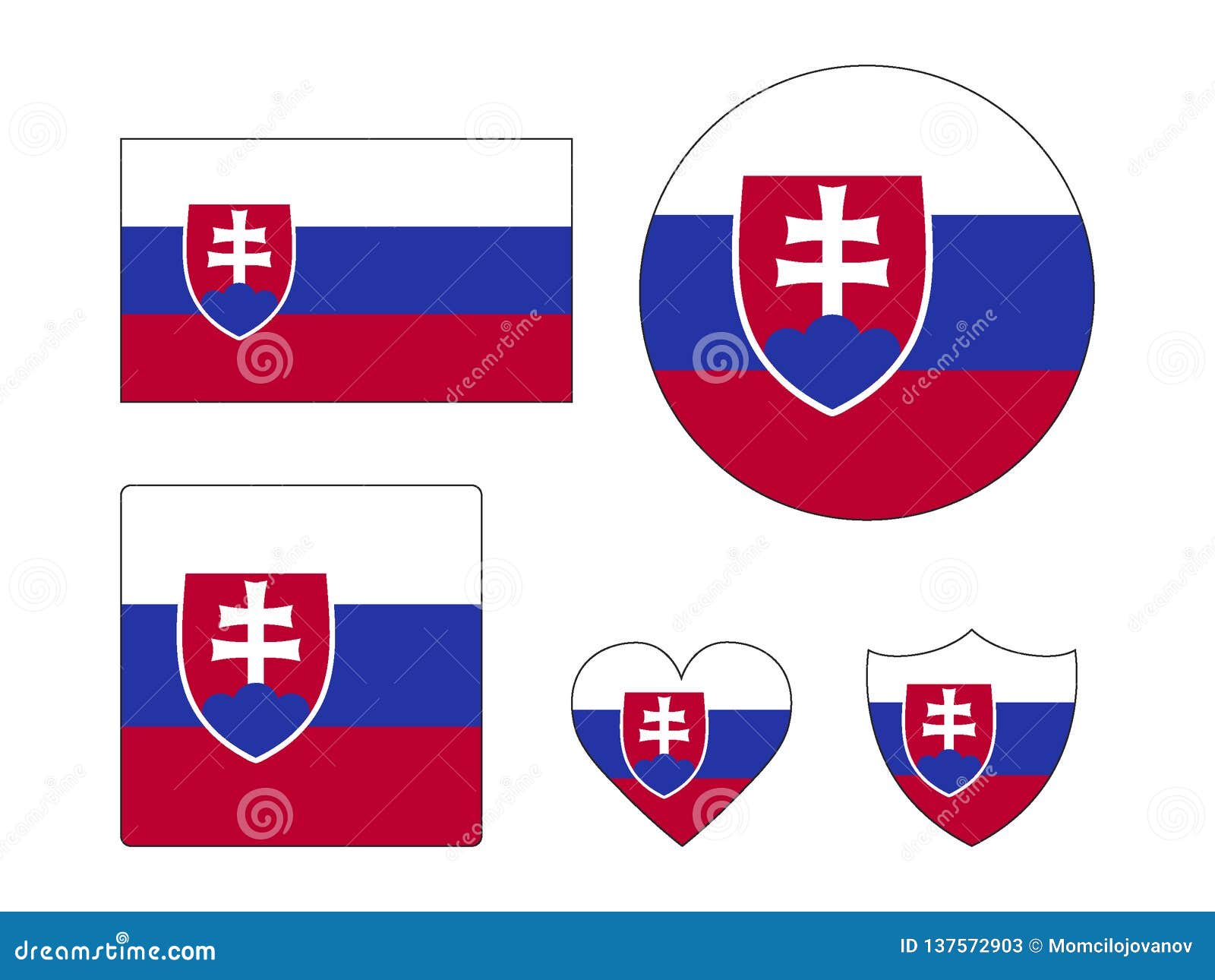 Set of Flags of Slovakia stock vector. Illustration of arab - 137572903