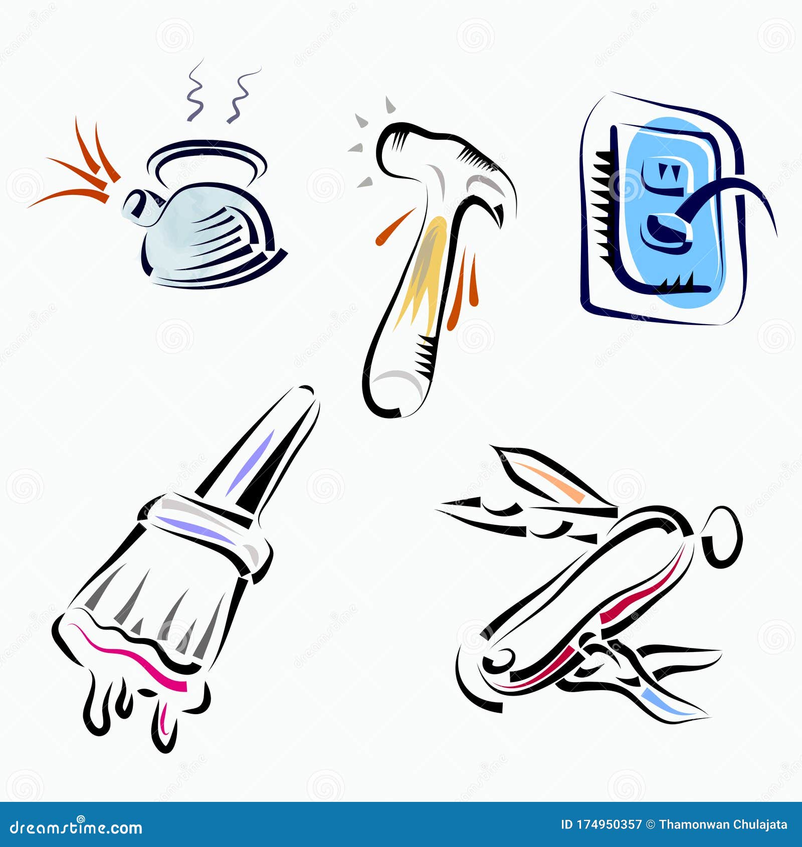 Set of General Object Symbol Stock Vector - Illustration of outline ...