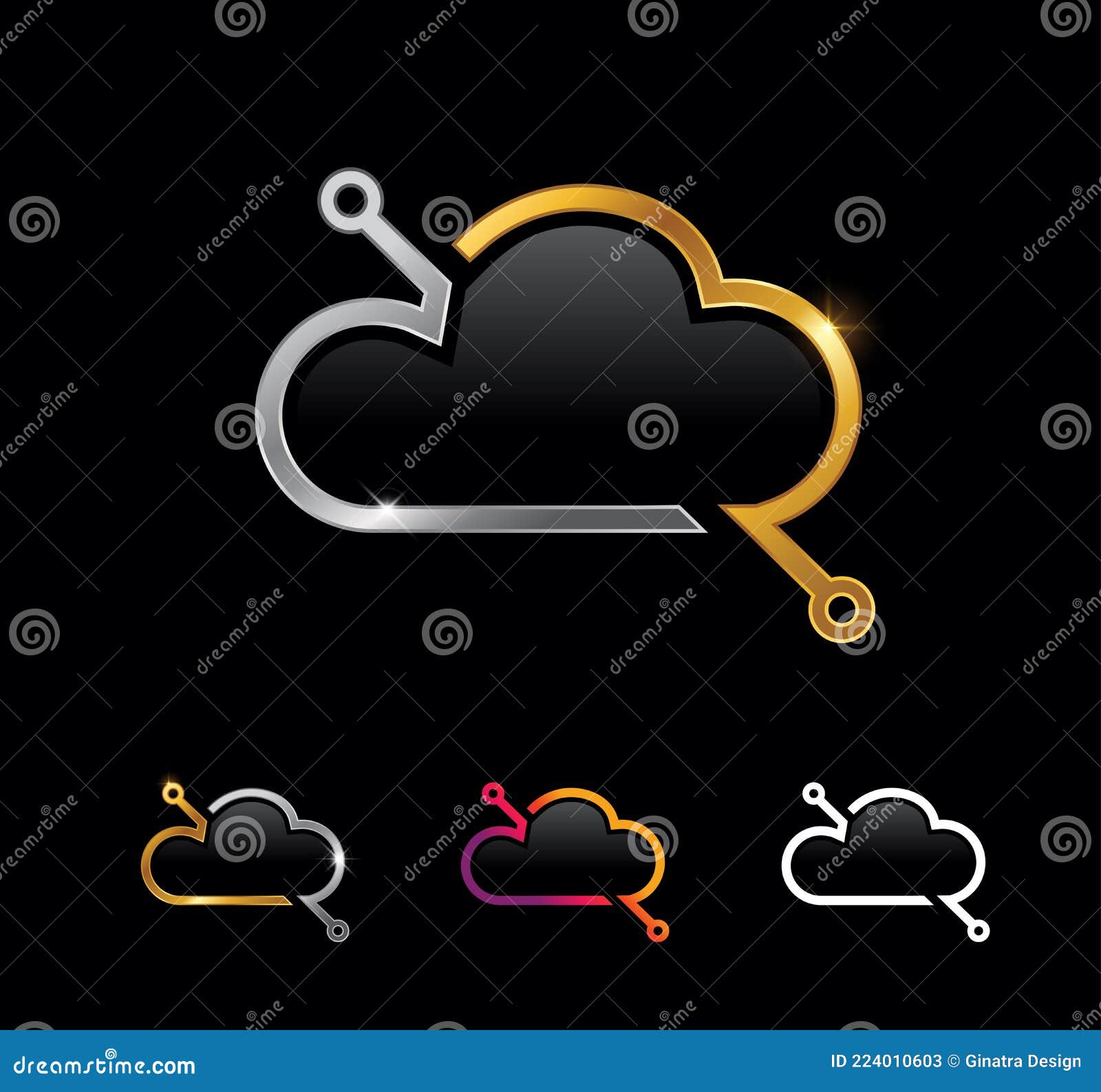 Gold and Silver Cloud Vector Sign Stock Vector - Illustration of design ...