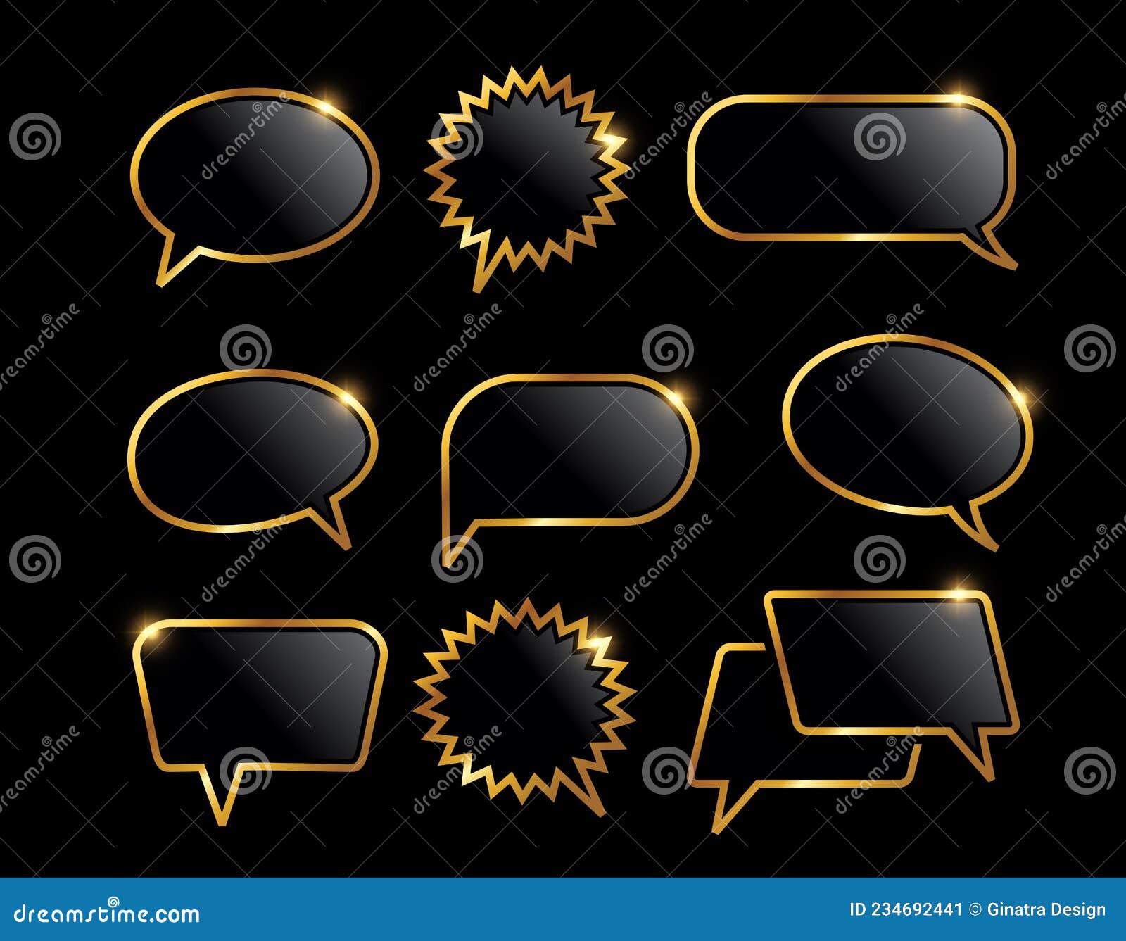 Golden Bubble Chat Icon stock vector. Illustration of information ...