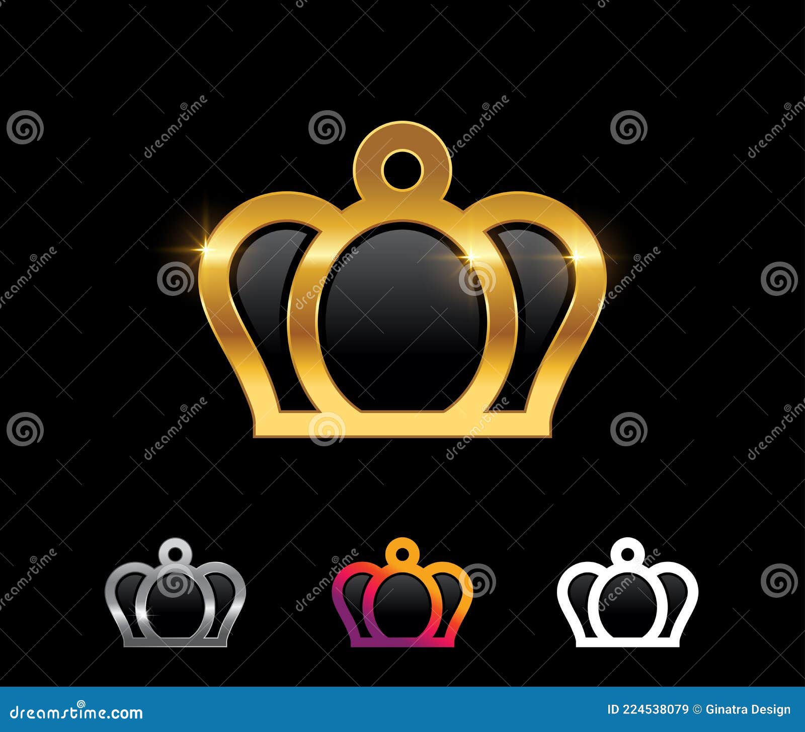 Golden Crown Vector Sign stock vector. Illustration of classic - 224538079