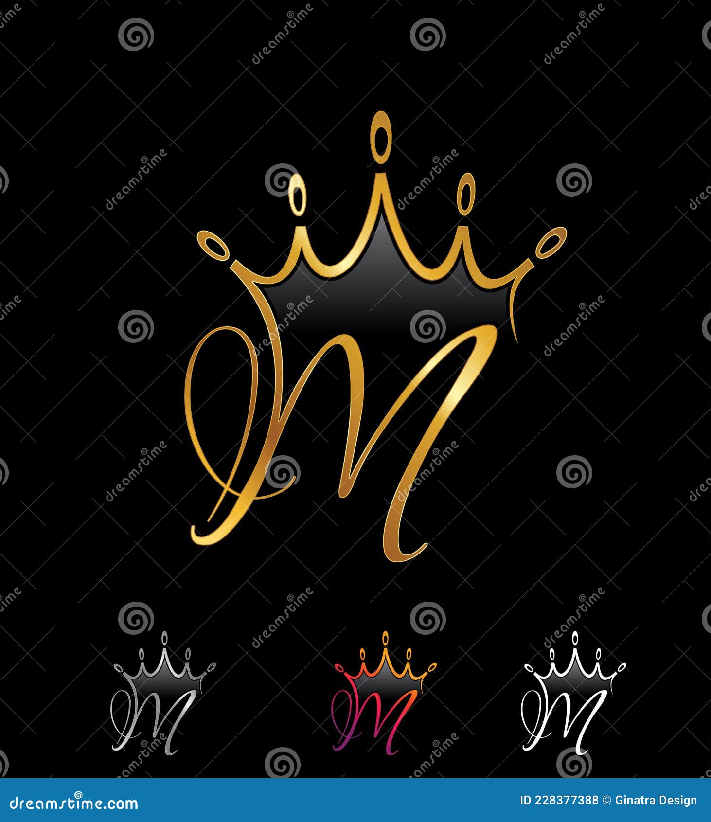 Golden Monogram Crown Initial Letter M Stock Vector - Illustration of ... Golden Monogram Crown Initial Letter M Stock Vector - Illustration of ...