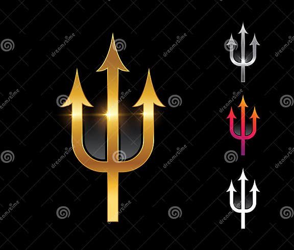 Golden Trident Vector Sign stock vector. Illustration of graphic ...