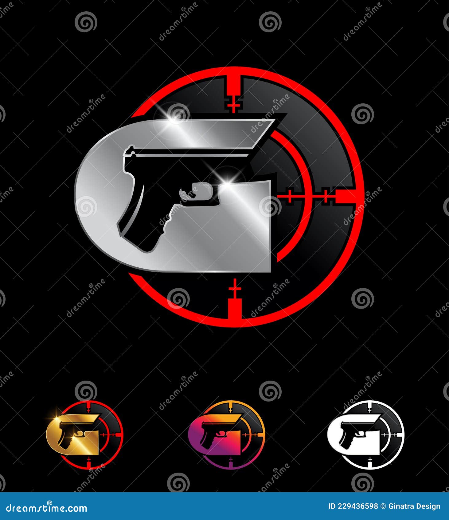 Gun Monogram Logo Initial Letter G Stock Vector - Illustration of game ...