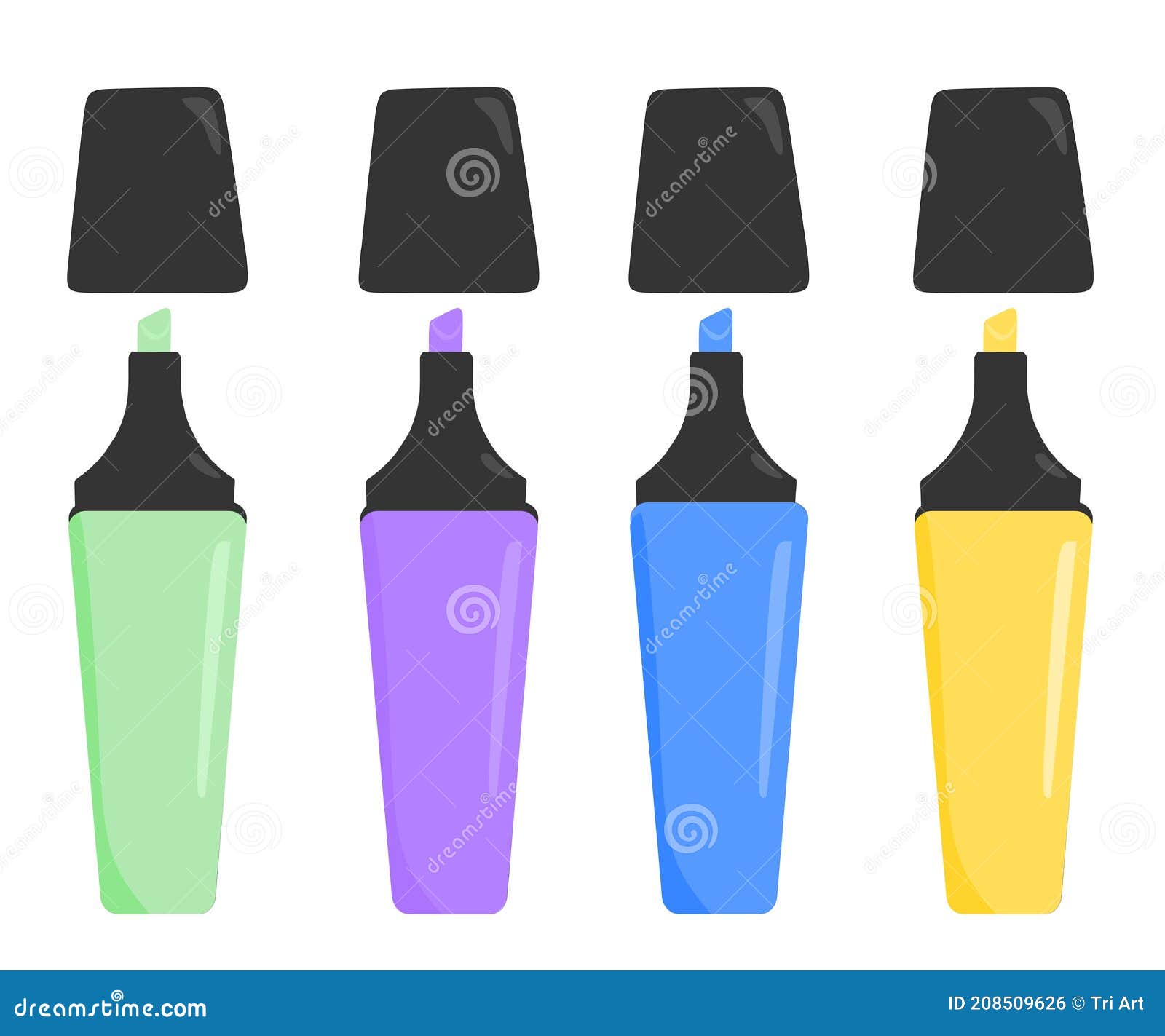 Vector Illustration Set of Highlighter for Marking Words Stock Vector ...
