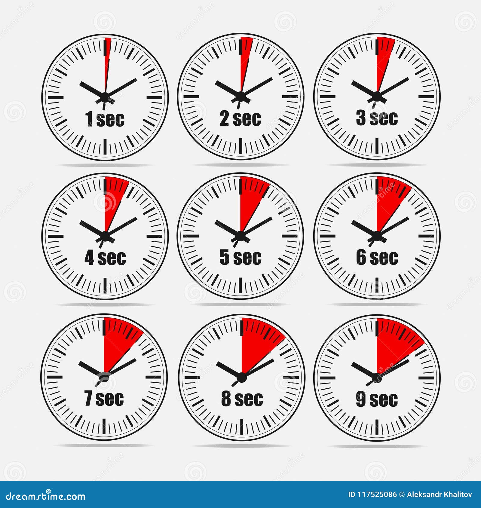 Vector Illustration Set 2, Increments from 1 To 9 Stock Illustration ...