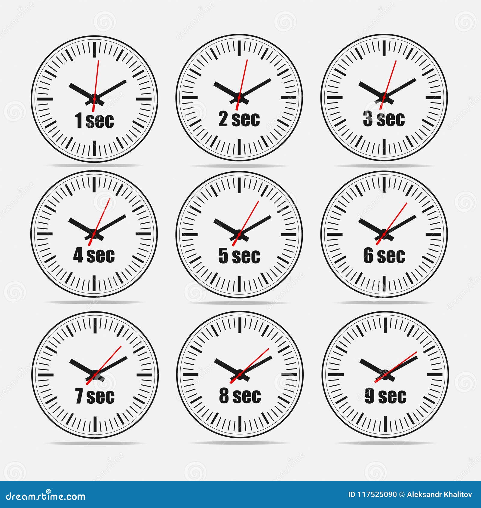 Vector Illustration Set 1, Increments from 1 To 9 Stock Illustration ...