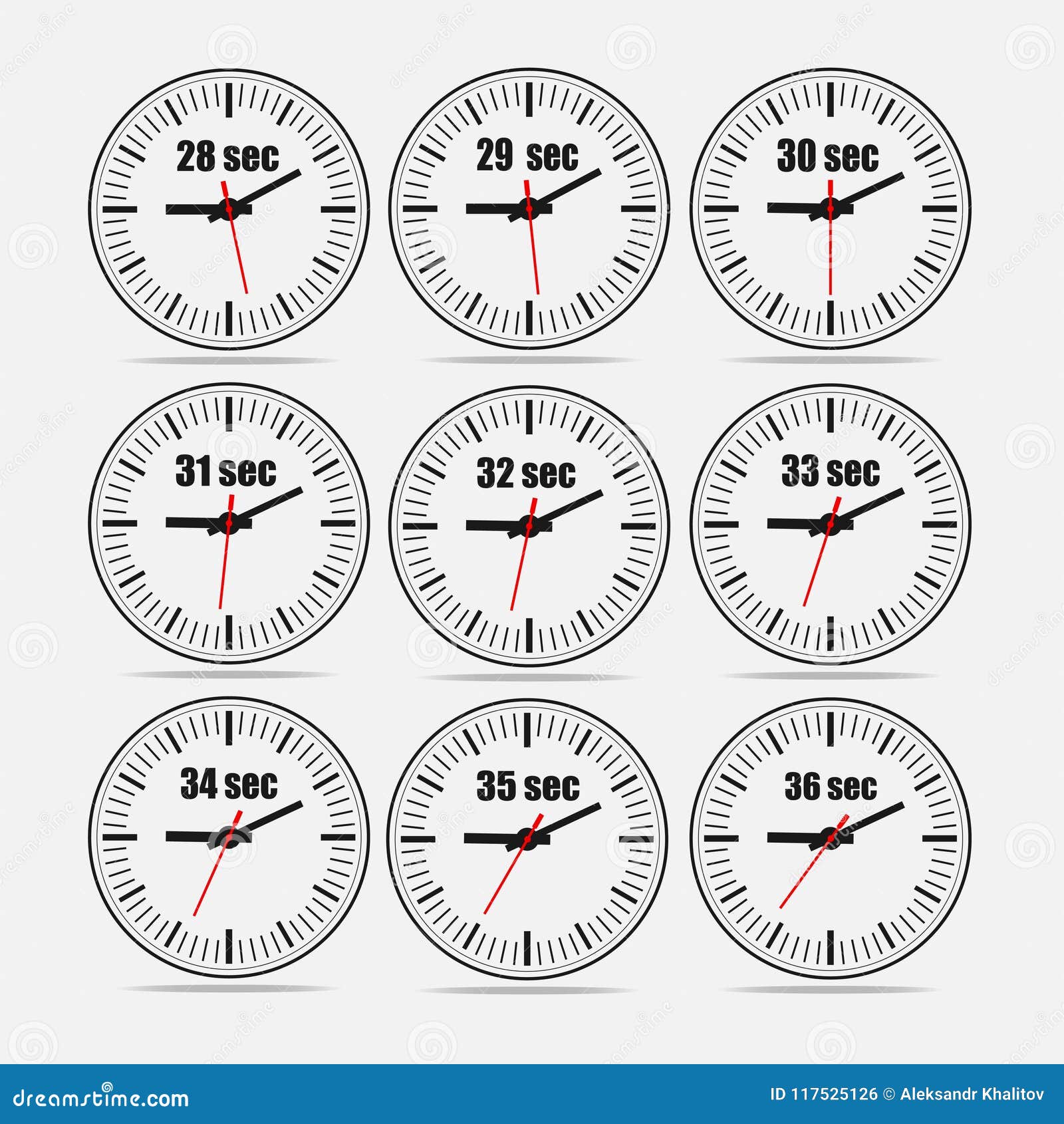Vector Illustration Set 1, Increments from 28 To 36 Stock Illustration ...