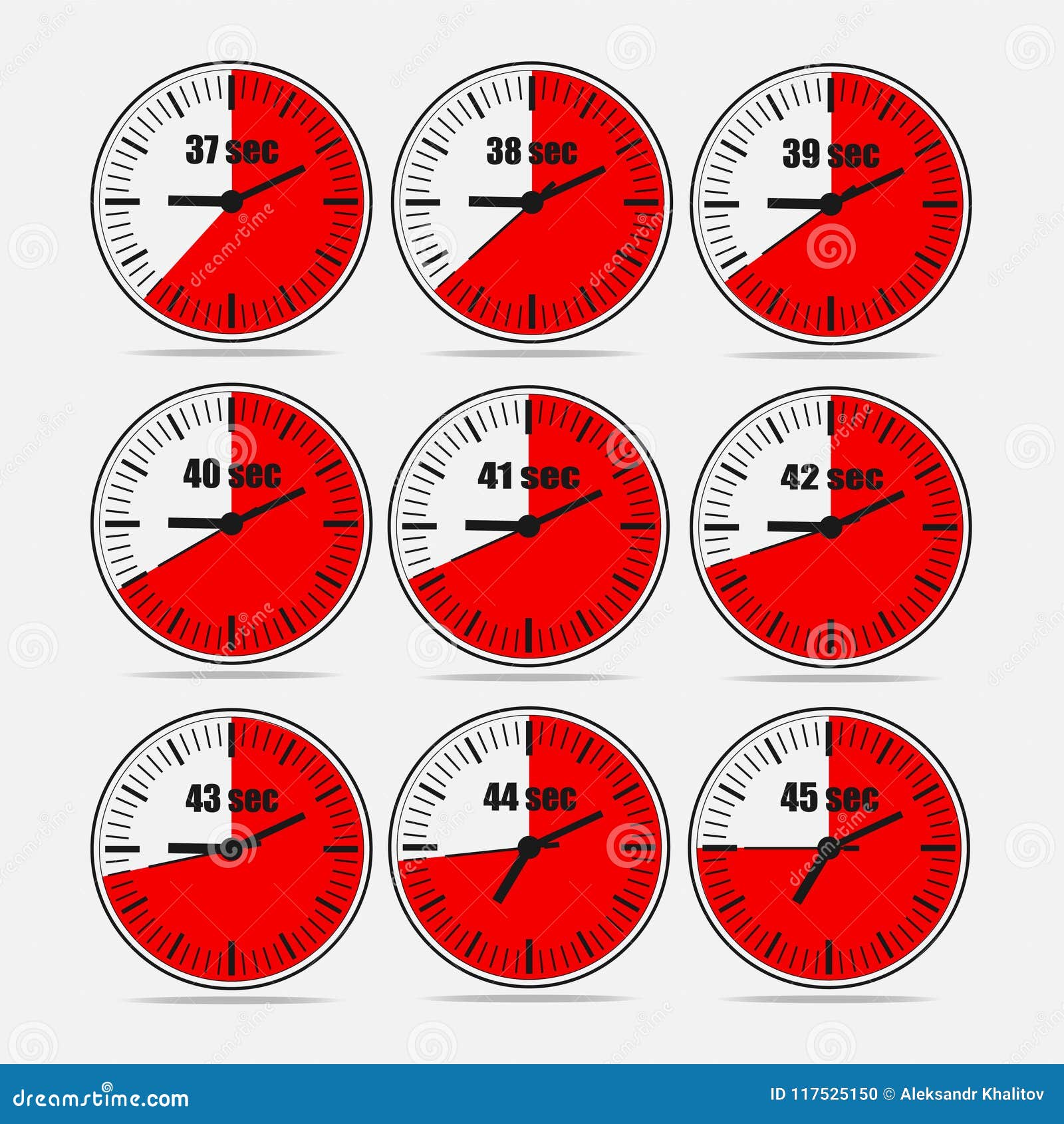 Vector Illustration Set 2, Increments from 37 To 45 Stock Illustration ...