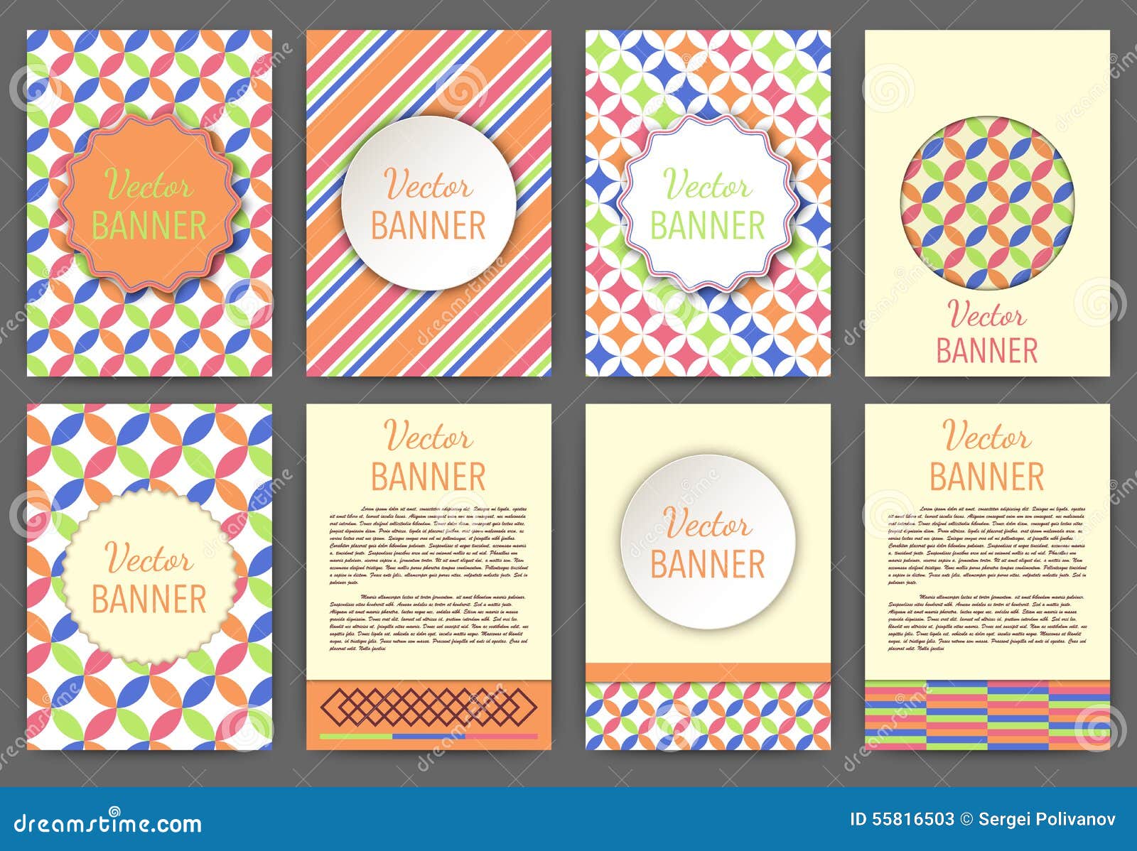 Vector Illustration Set of Invitations Banner A4 Stock Vector ...