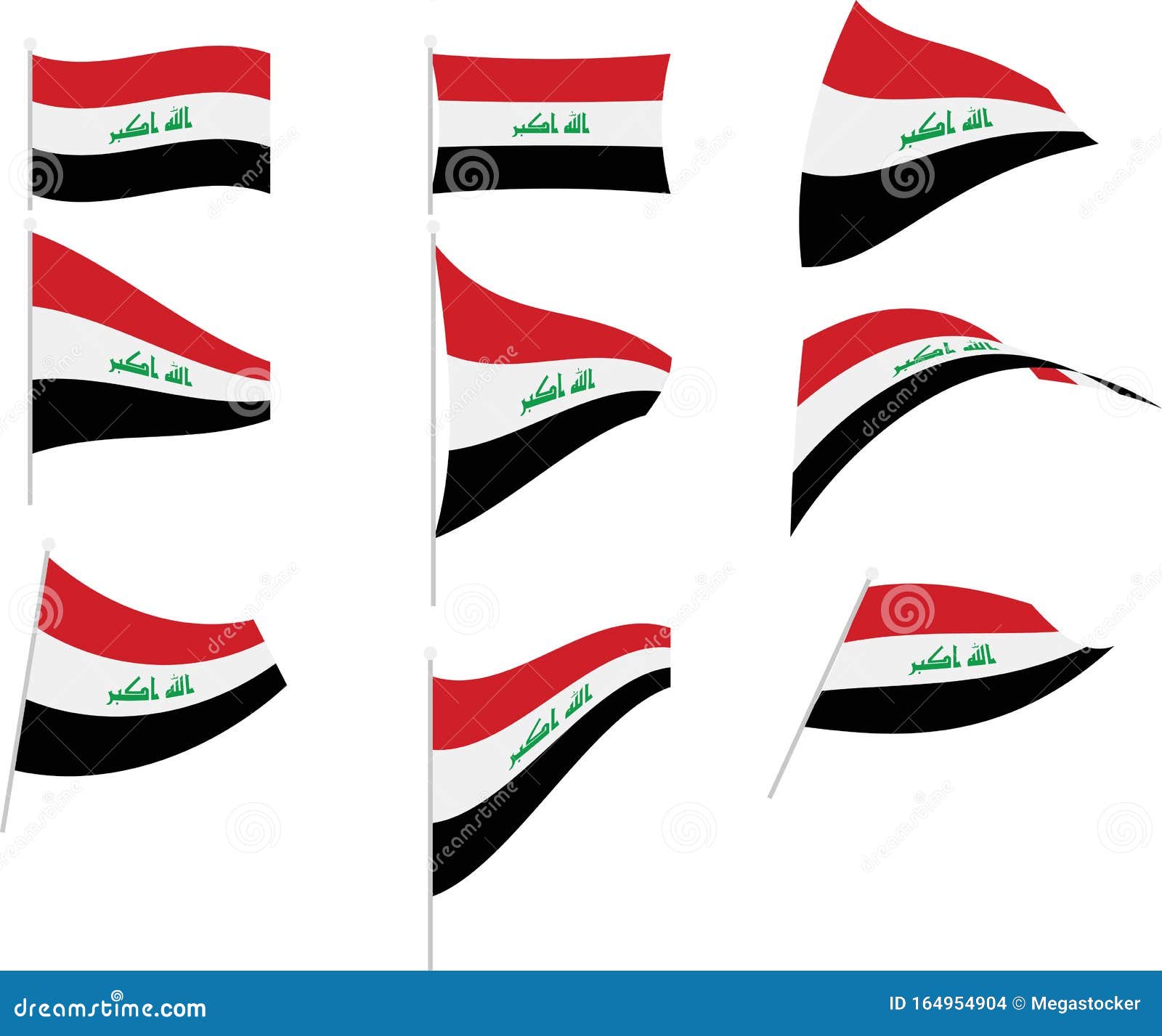 Vector Illustration of Set with Iraq Flag Stock Vector - Illustration ...
