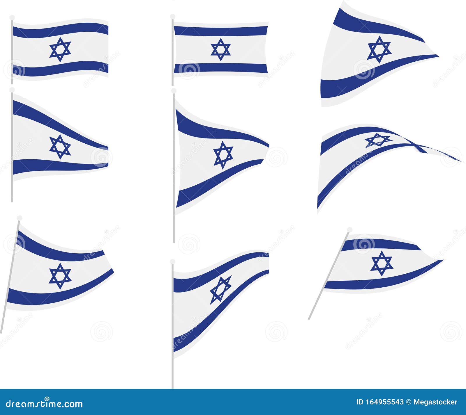 Vector Illustration of Set with Israel Flag Stock Vector - Illustration ...