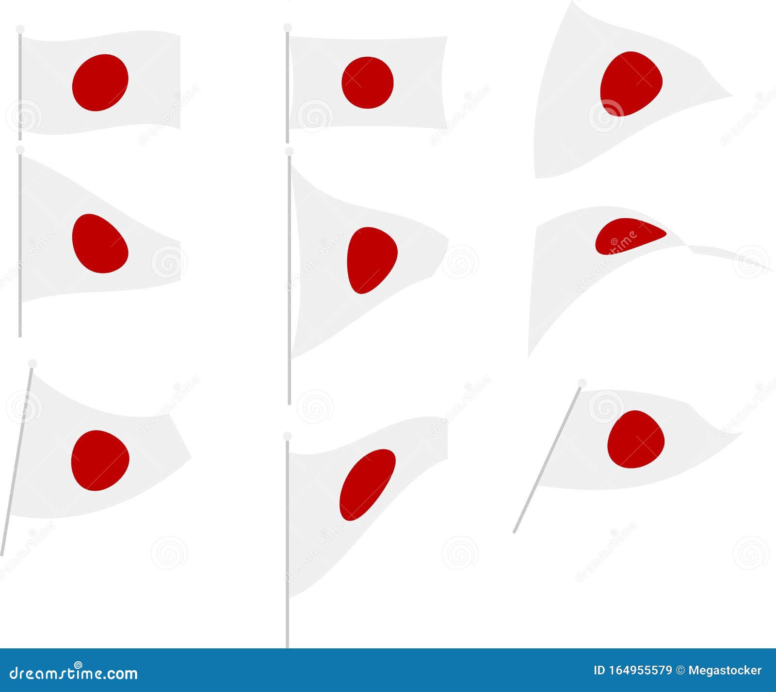 Vector Illustration of Set with Japan Flag Stock Vector - Illustration ...