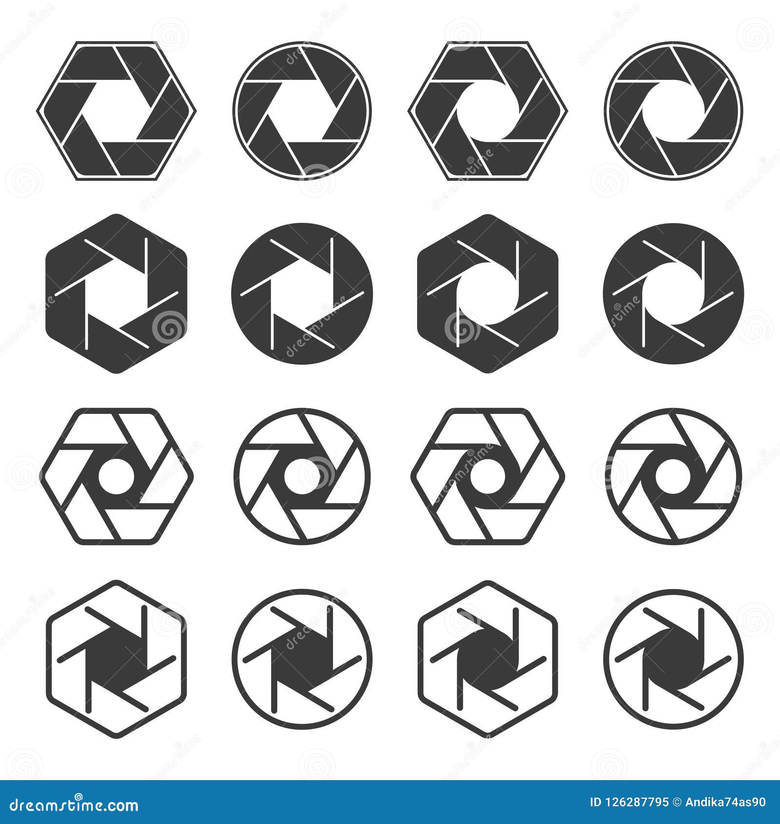 Vector Camera Shutter Icon Set Stock Vector Illustration Of Film