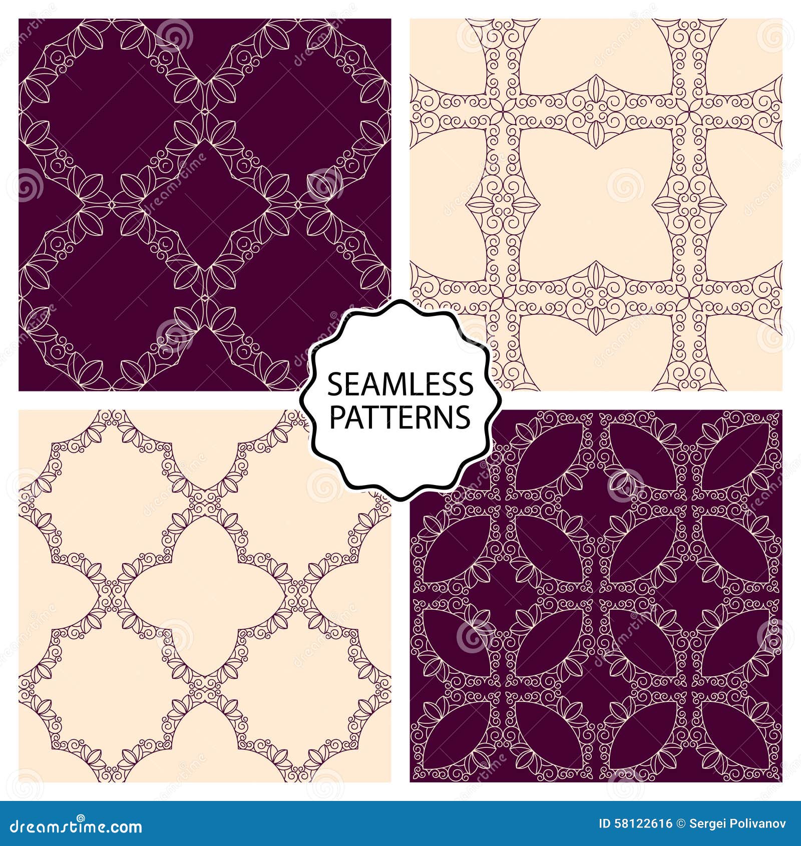 Vector Illustration of a Set of Linear Seamless Patterns Stock Vector ...